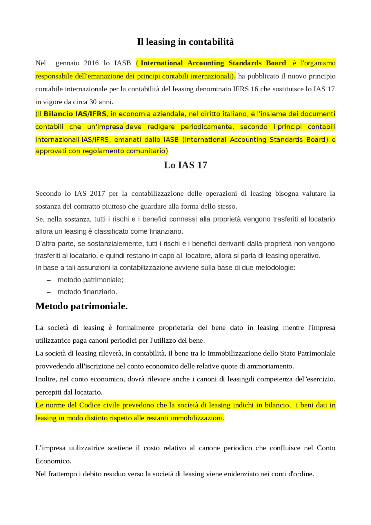Il Bilancio Appunti Dispensa Docsity
