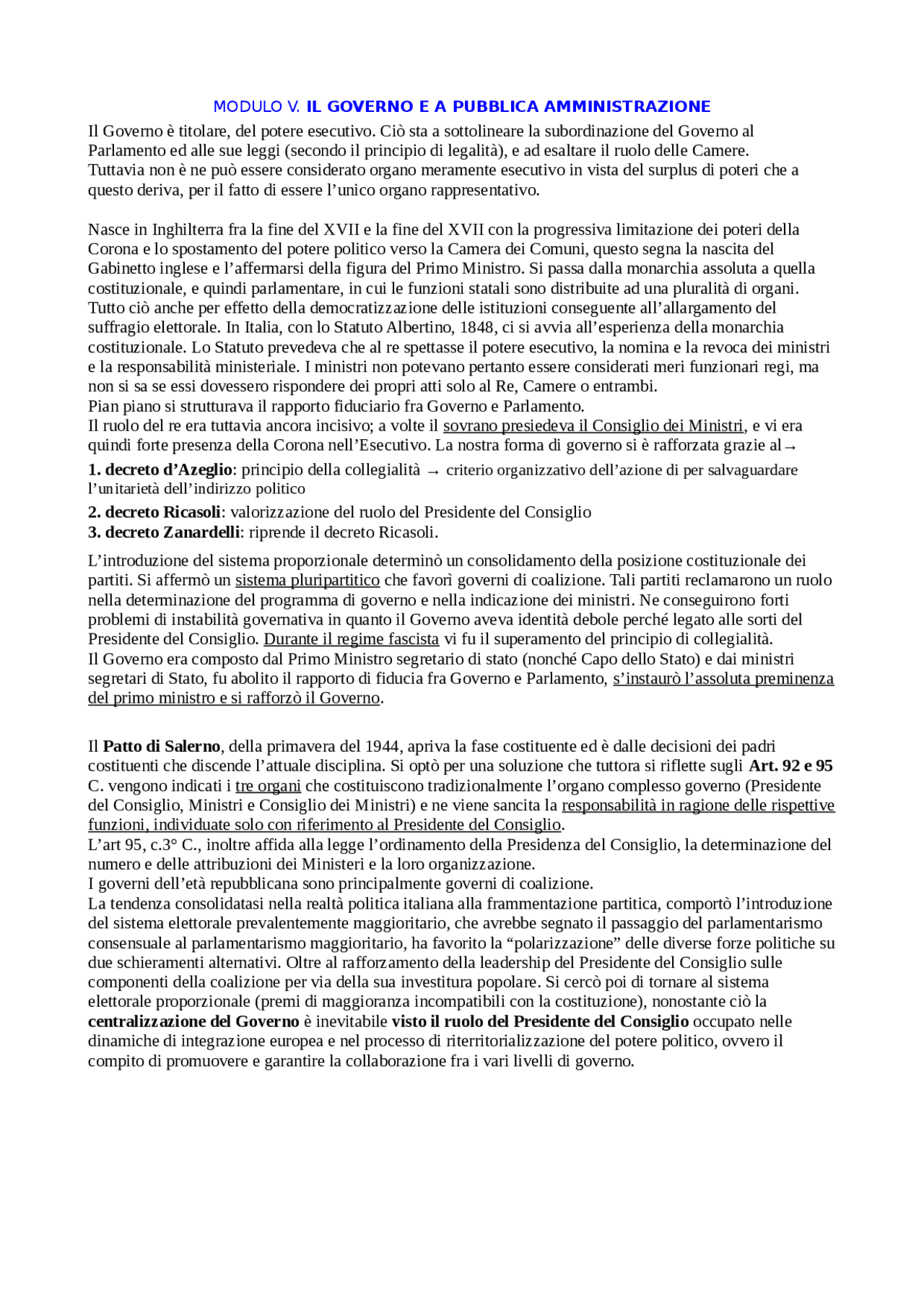 Riassunto Cap5 Diritto Pubblico Modugno Docsity