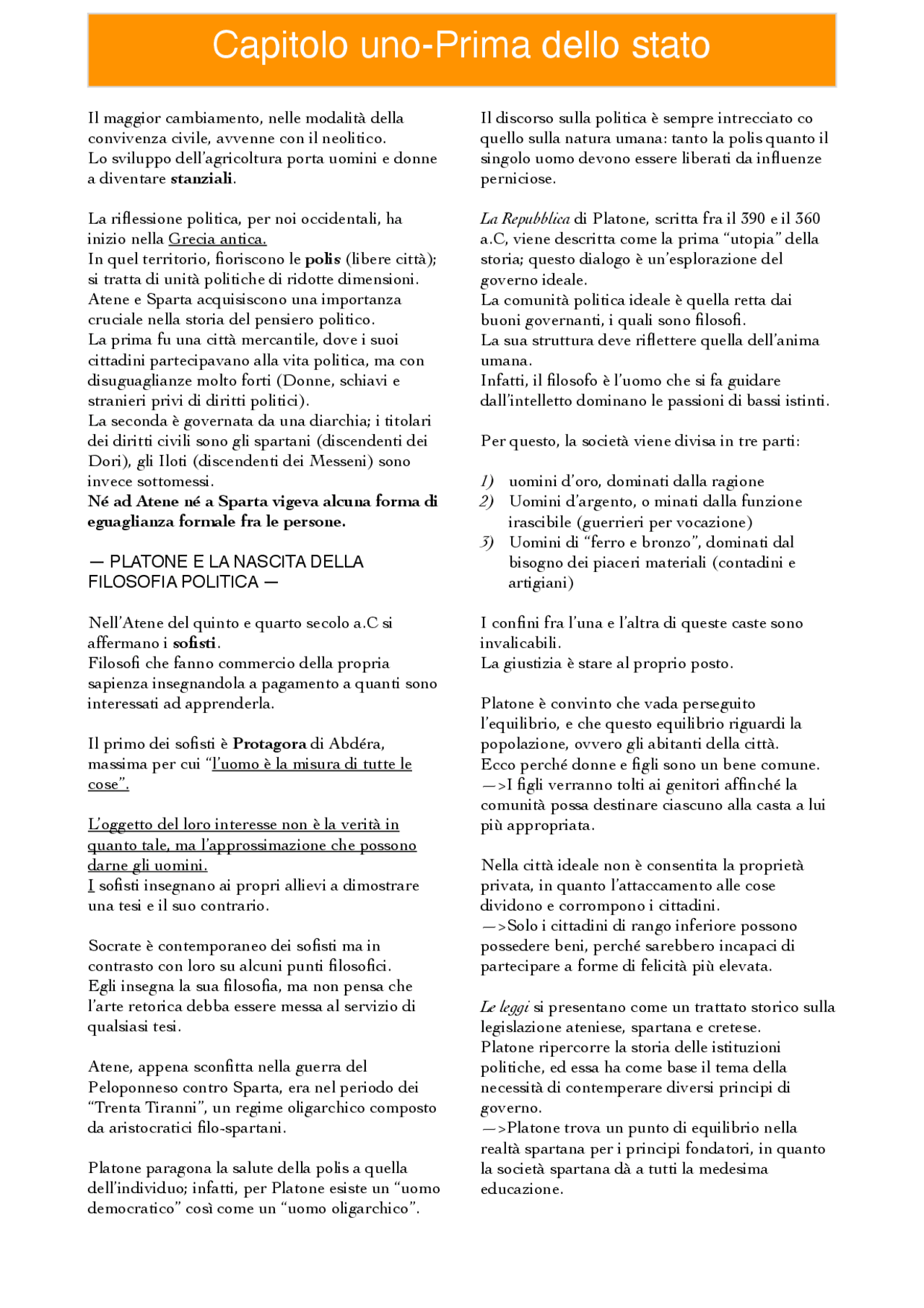 Storia Delle Dottrine Politiche Schemi Docsity