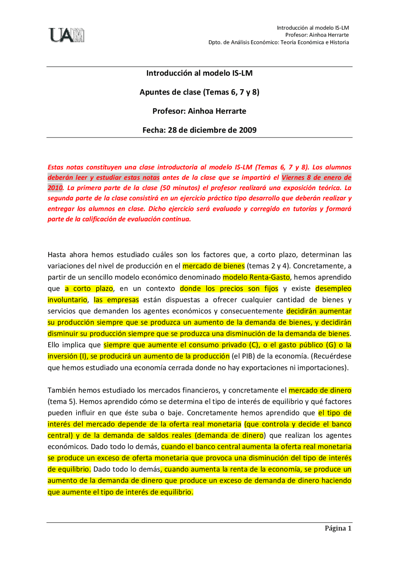 Apuntes Macroeconomía Cerrada Is Lm Docsity