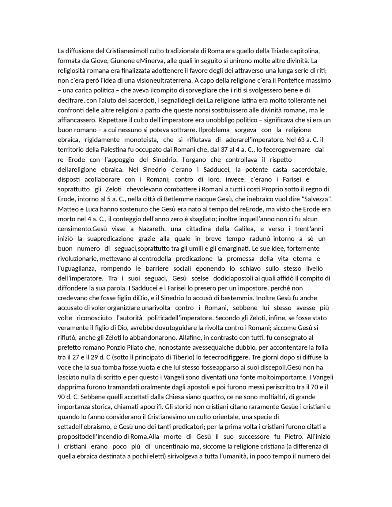 Storia Romana La Diffusione Del Cristianesimo Docsity