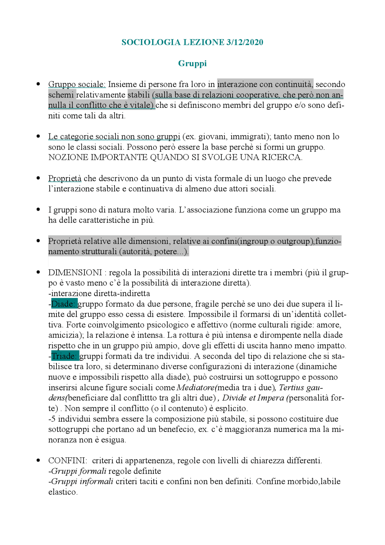 Appunti Sociologia Generale I Gruppi Appunti Di Sociologia Docsity