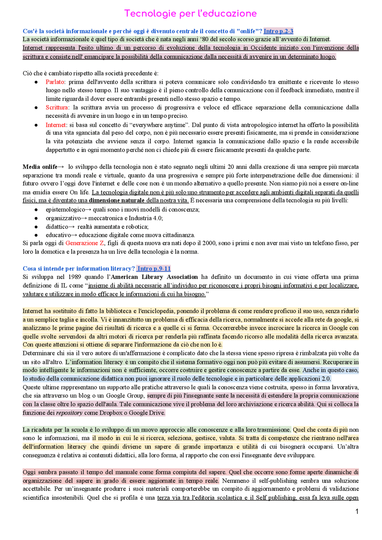 Risposte Domande Tecnologie Per Leducazione Docsity