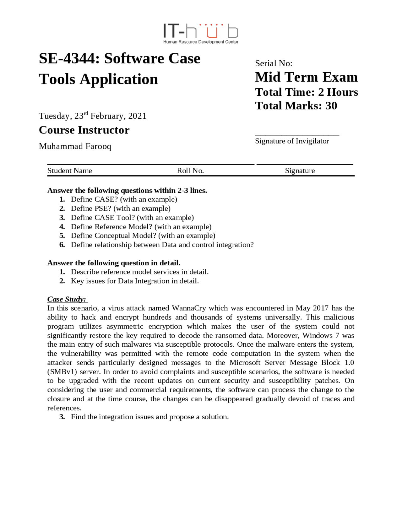Software Case Tool Application - Docsity
