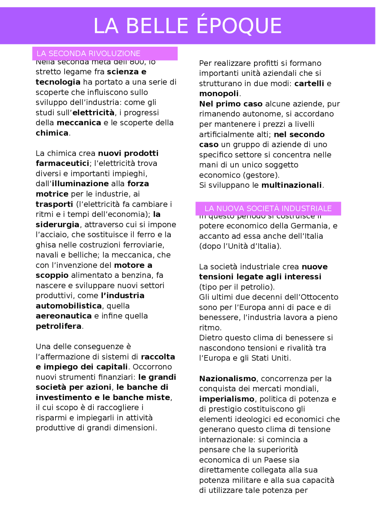 La Belle Epoque Resúmenes De Historia Docsity