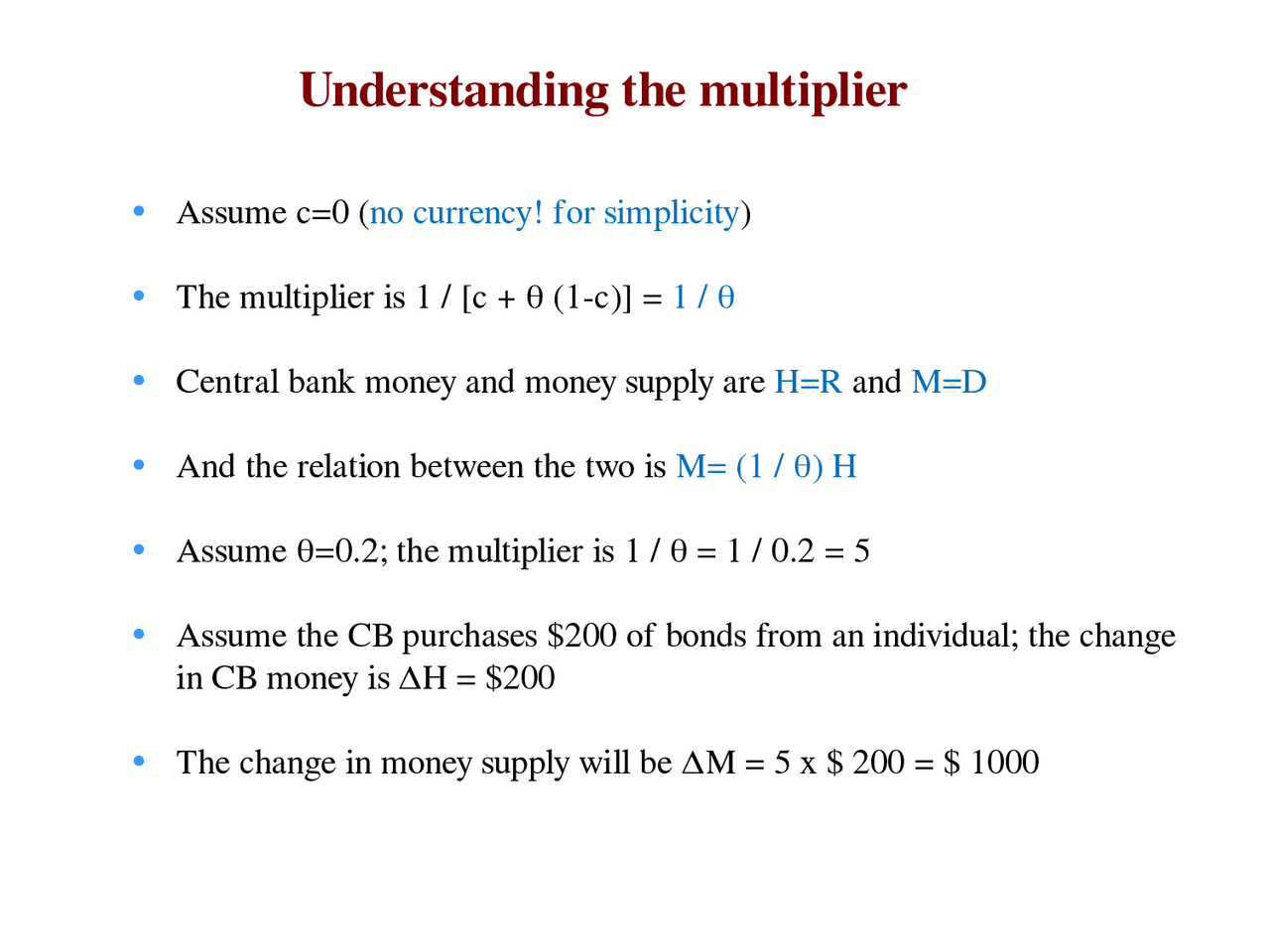Money Multiplier - Implications - Docsity