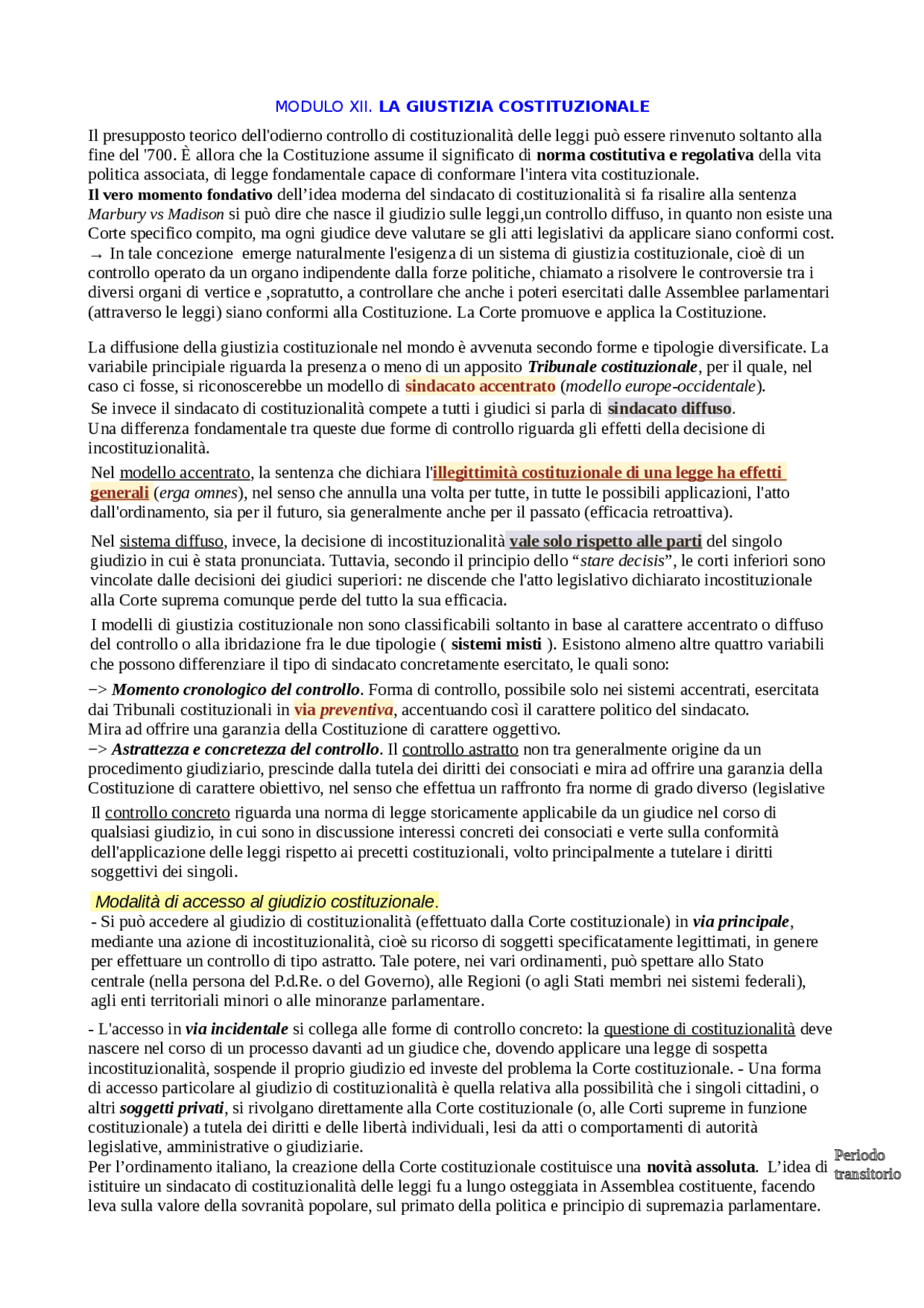 Riassunto Cap12 Diritto Pubblico Modugno Docsity