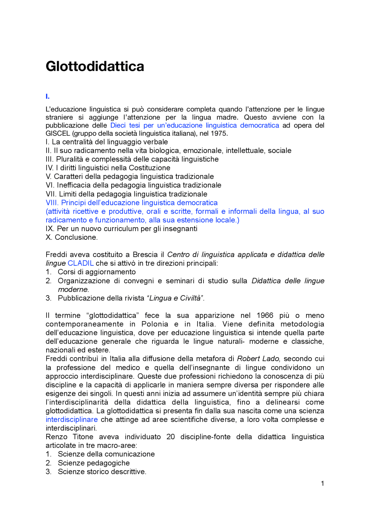 Fondamenti Di Glottodidattica Docsity