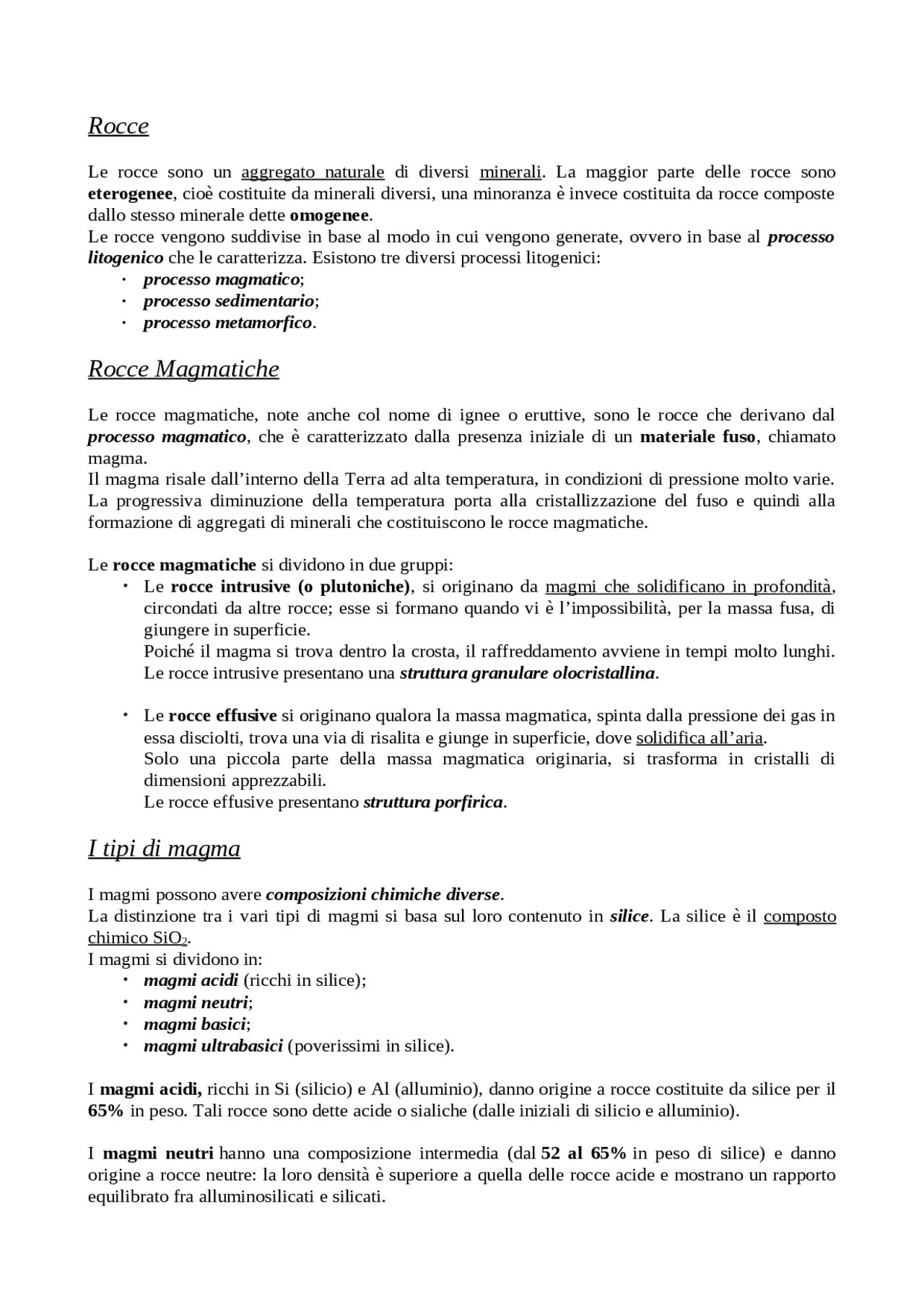 Rocce Appunti Di Scienze Docsity