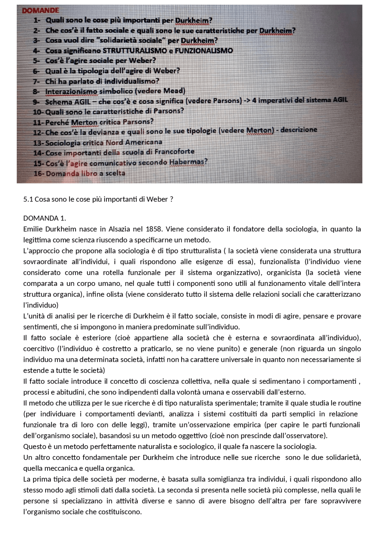 Domande Esame Sociologia Docsity