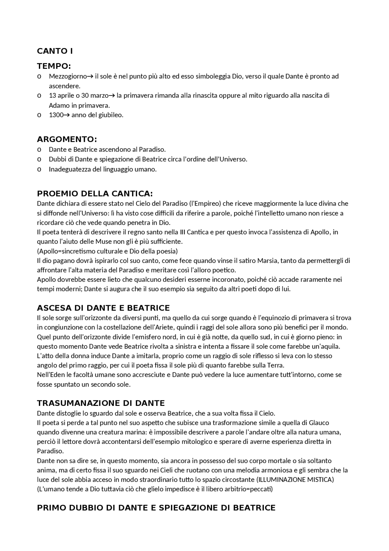 Canto I Paradiso Dante Alighieri Docsity