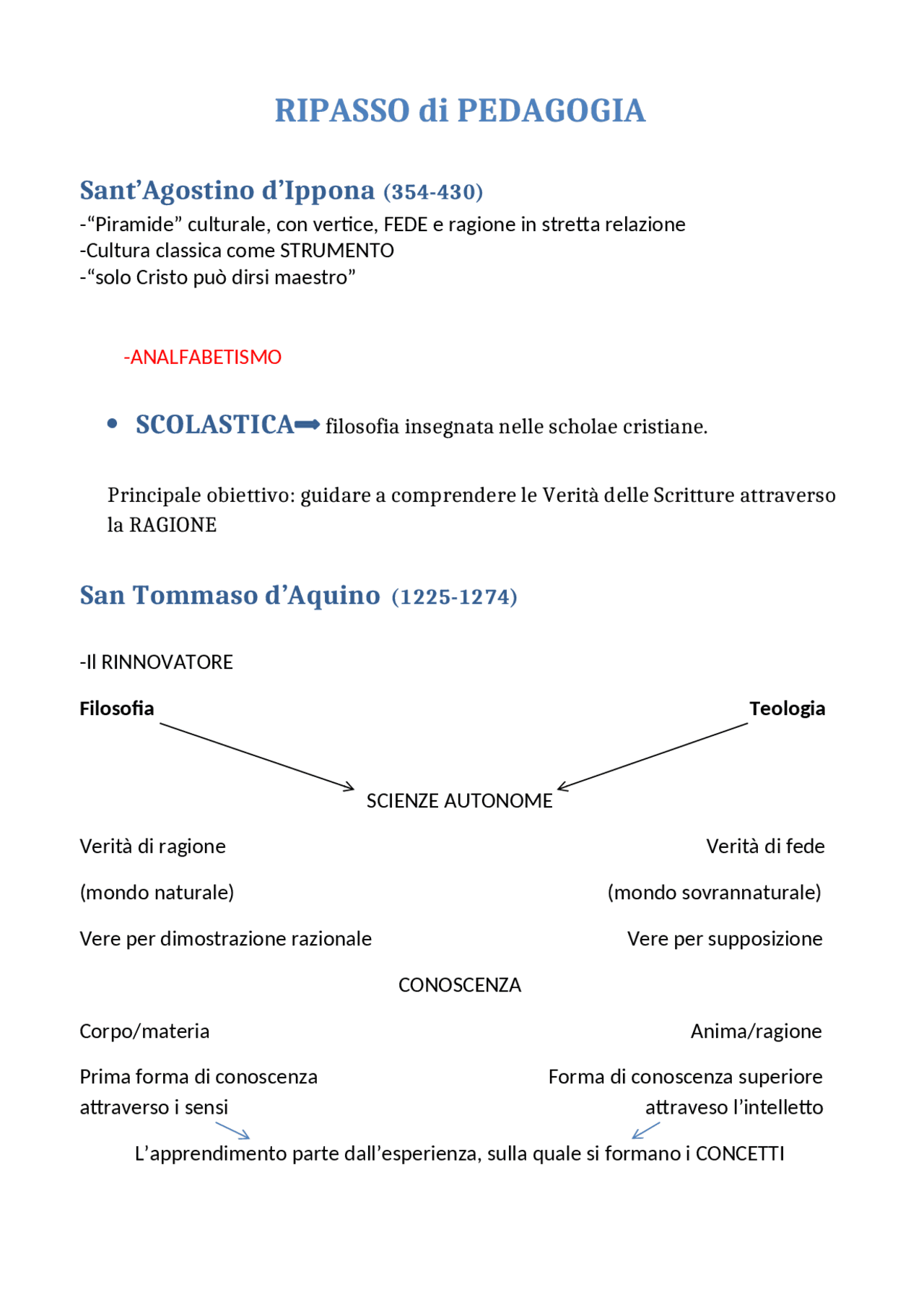 Ripasso Programma Scienze Umane Di Terza Superiore Docsity