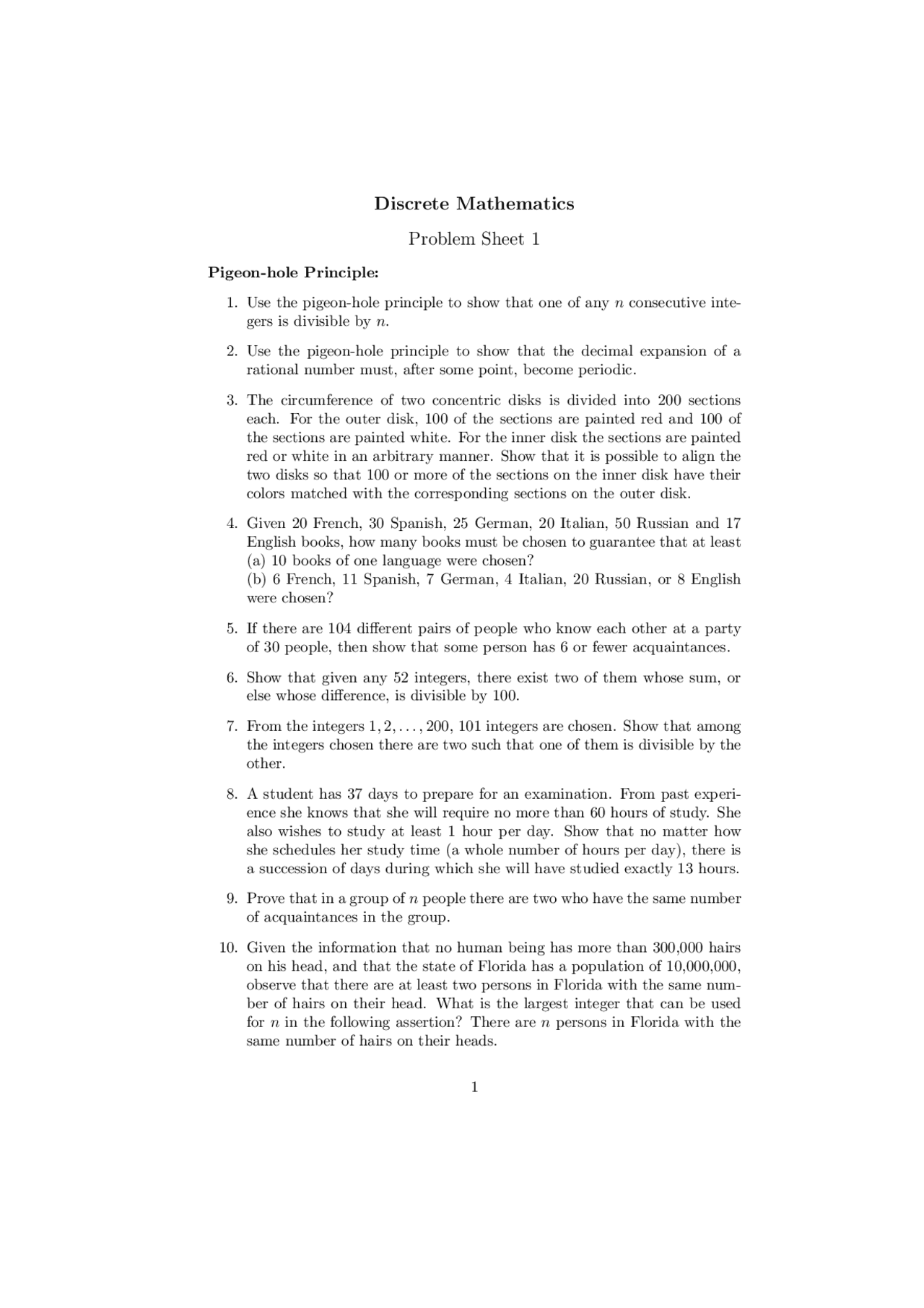 Mathematical Problem Solving | Assignments Mathematics for Computing - Docsity