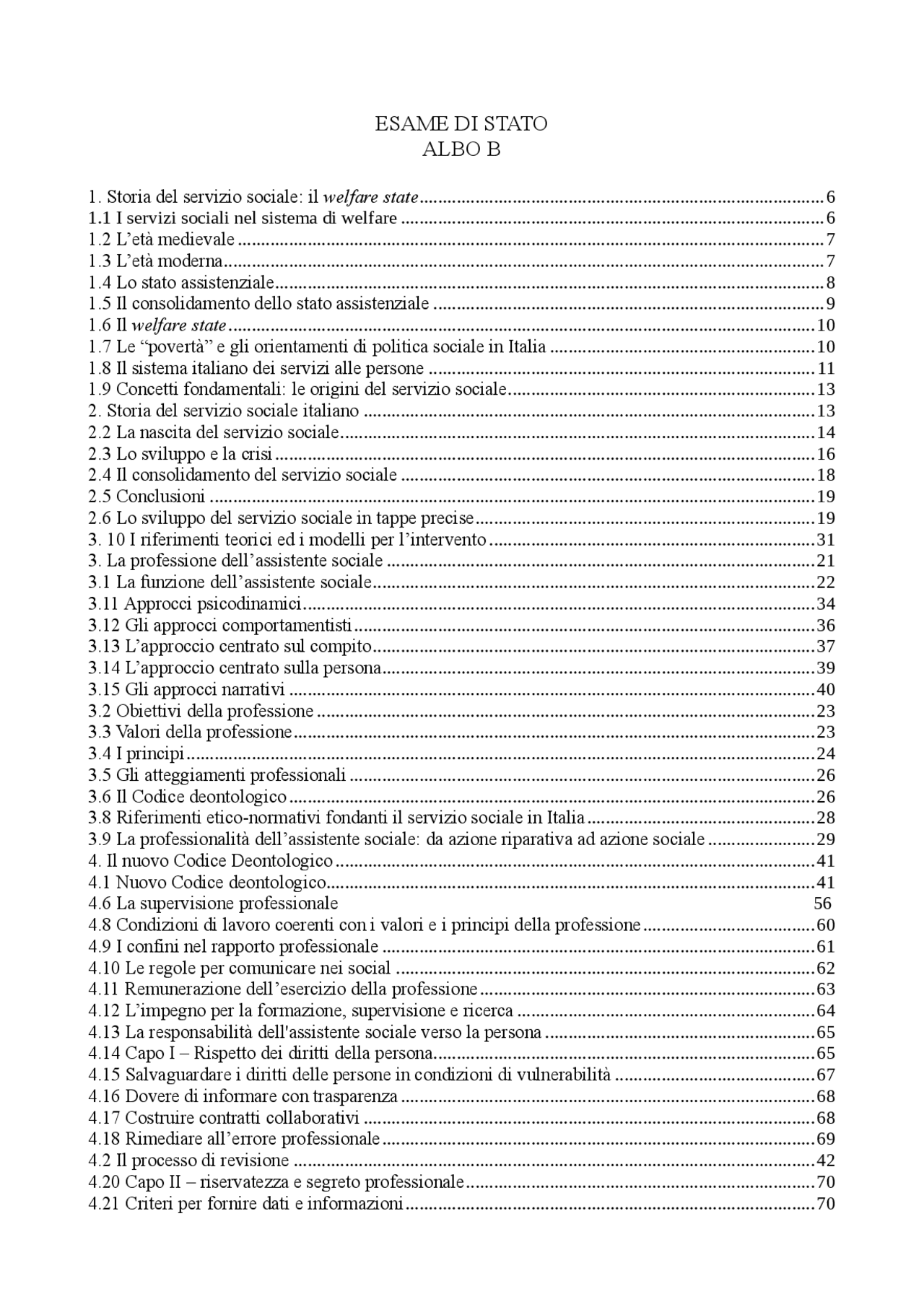 Esame Di Stato Assistente Sociale Albo B Completo Docsity