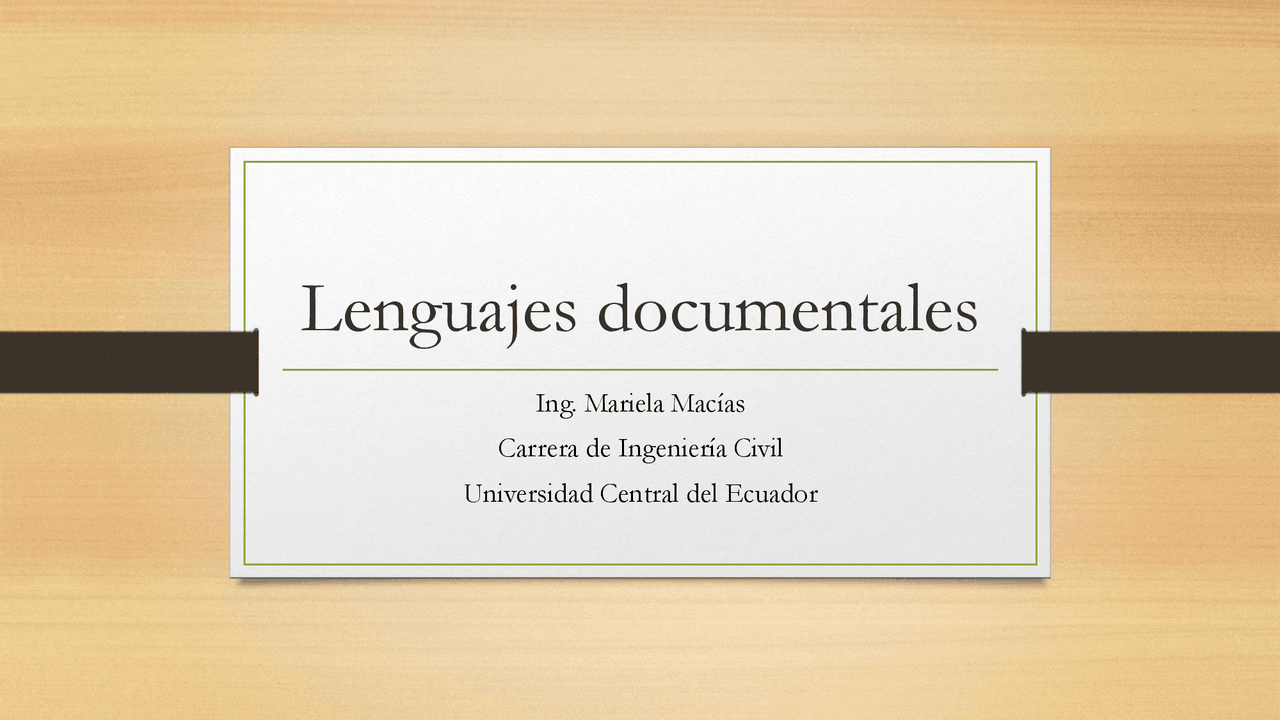 Lenguaje Documental - Docsity