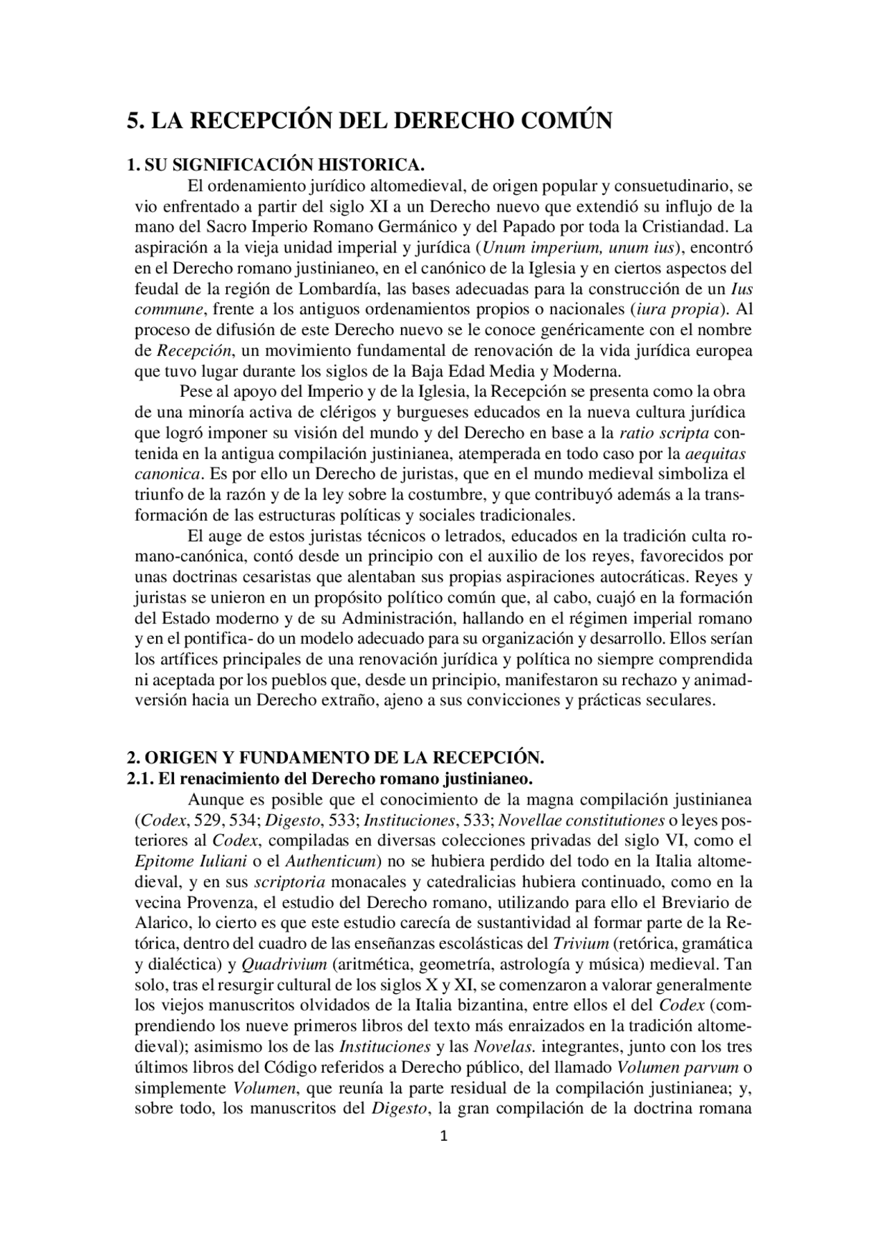 Tema 5 Derecho Común Docsity