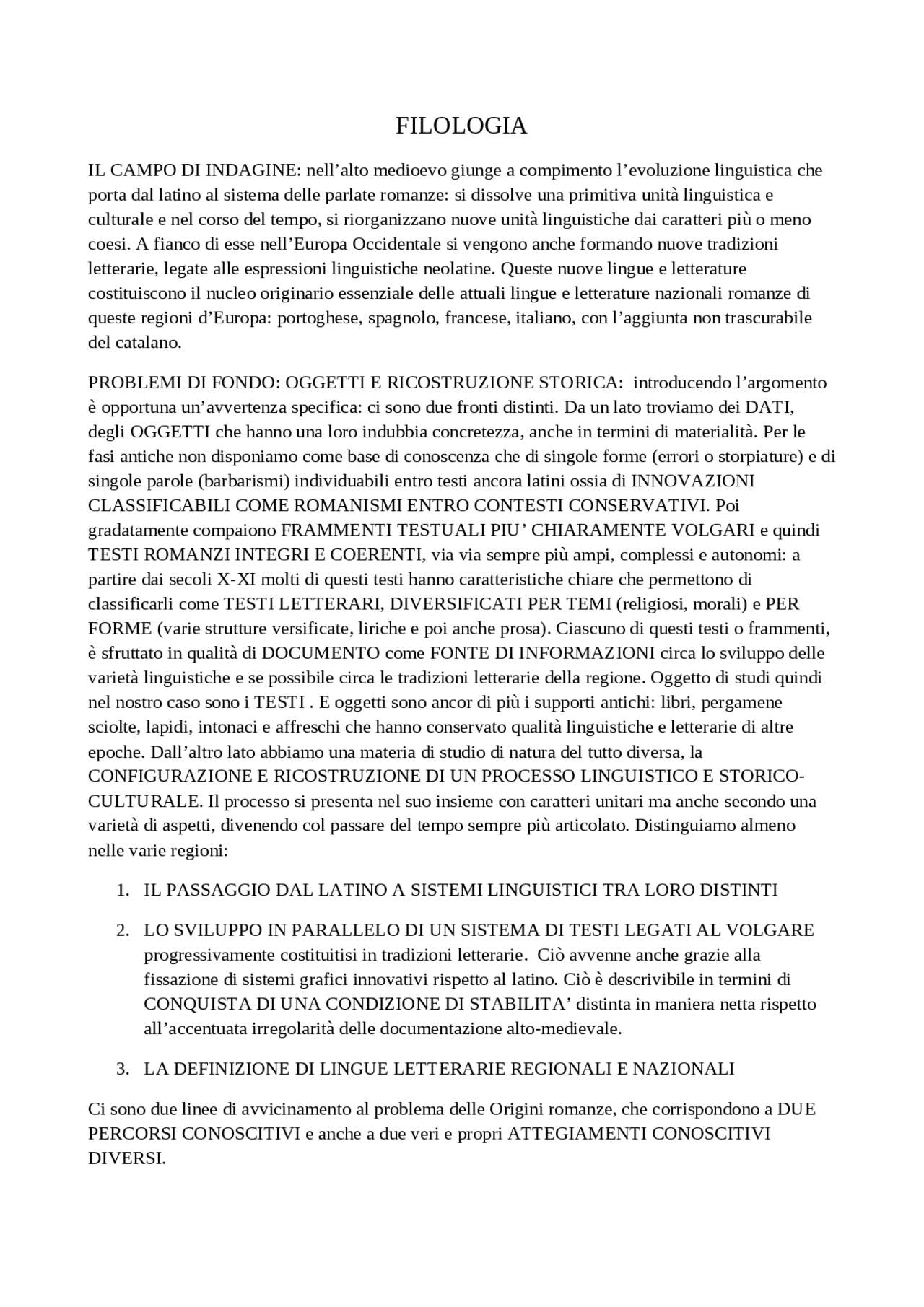 Riassunto Manuale Di Filologia Docsity