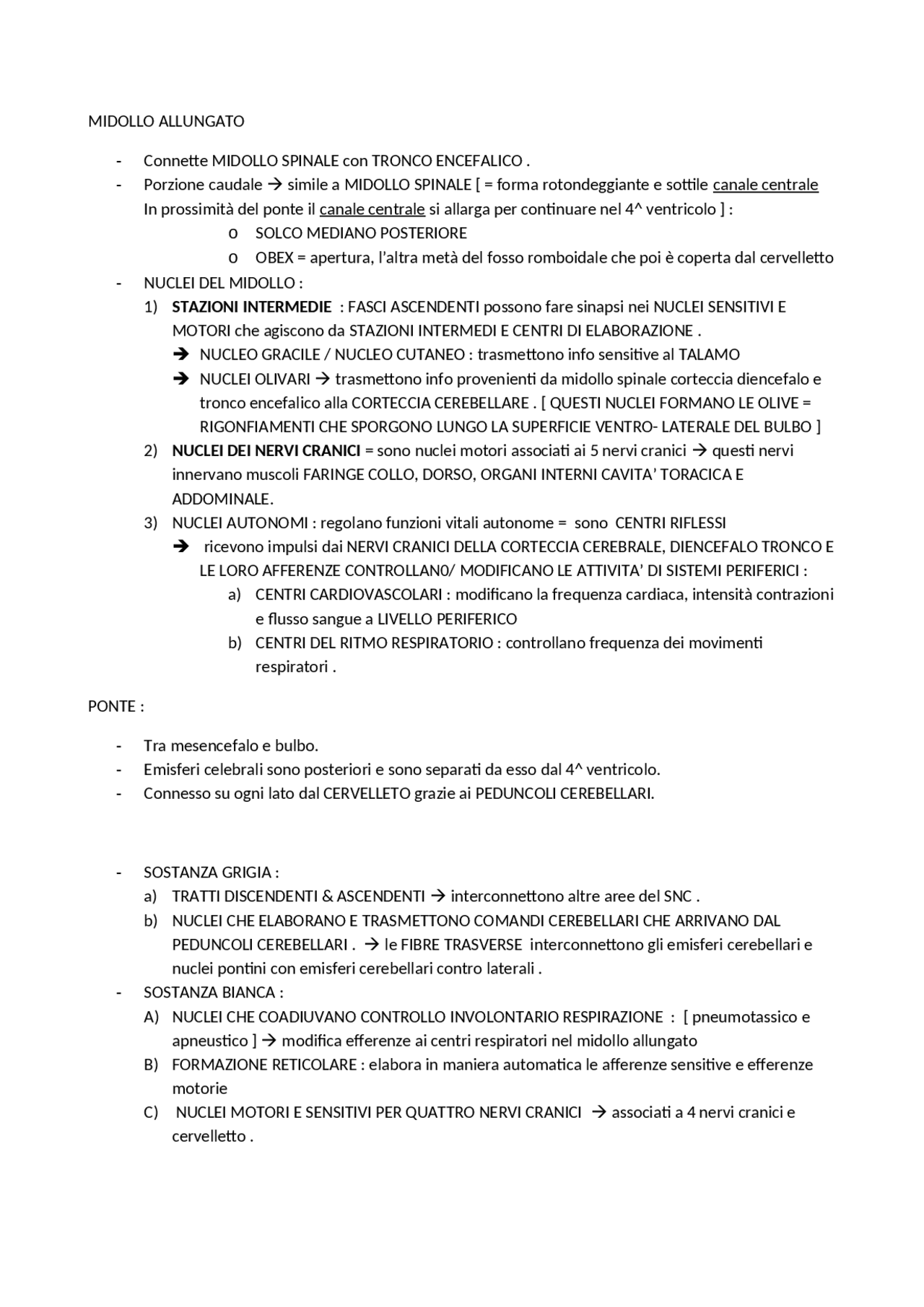 ANATOMIA MIDOLLO ALLUNGATO - Docsity
