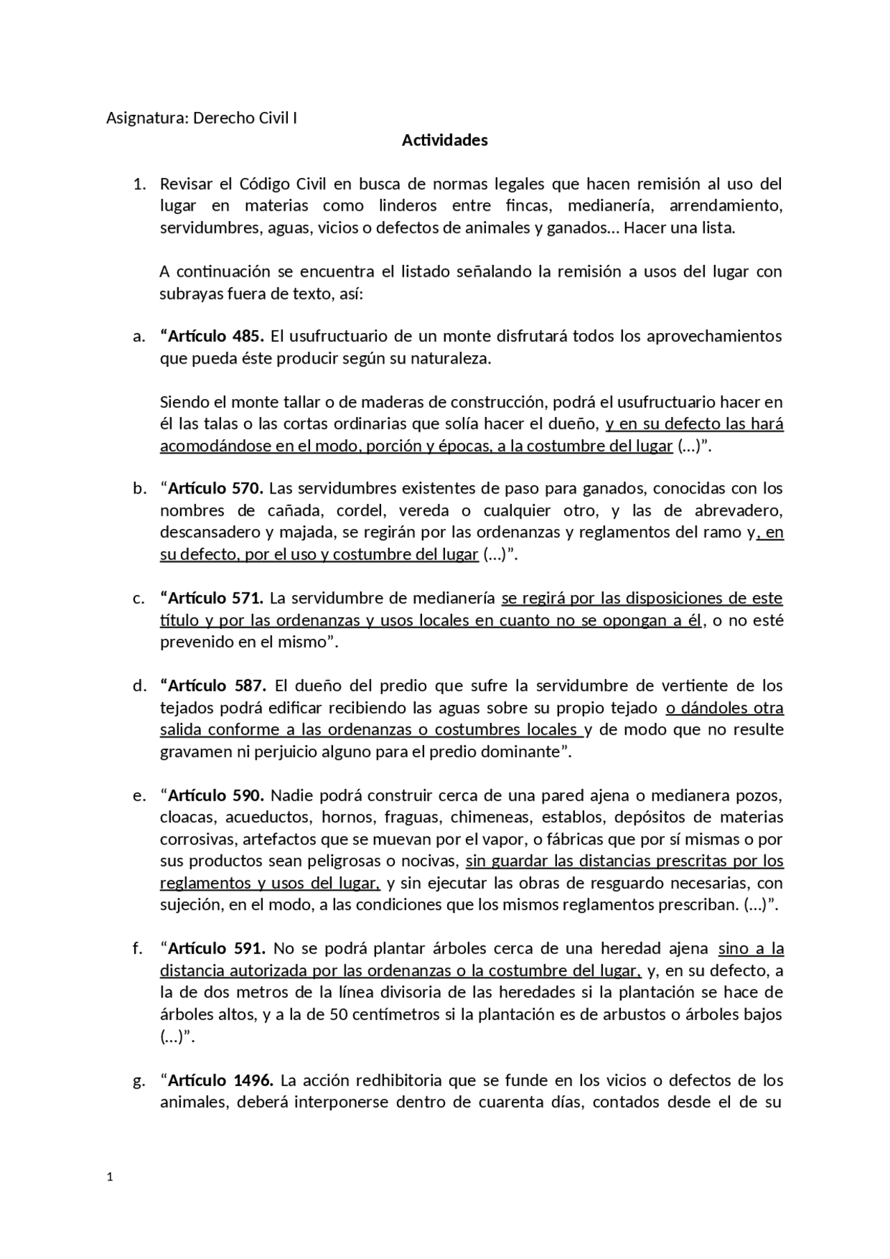 Práctica De Derecho Civil I Docsity