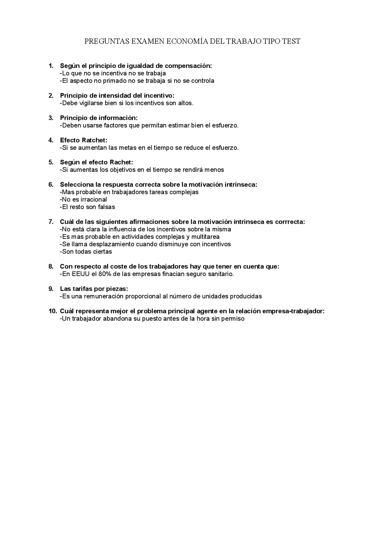 Economia del trabajo - Docsity