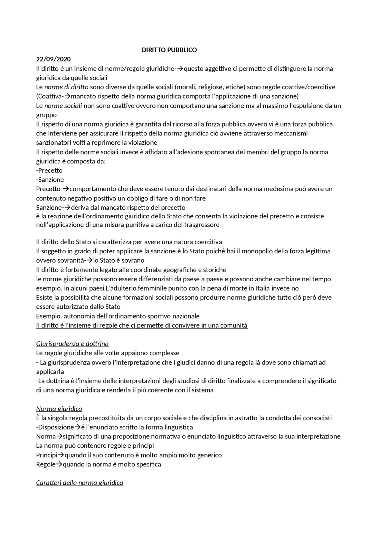 Diritto Pubblico Sartoretti Appunti Docsity
