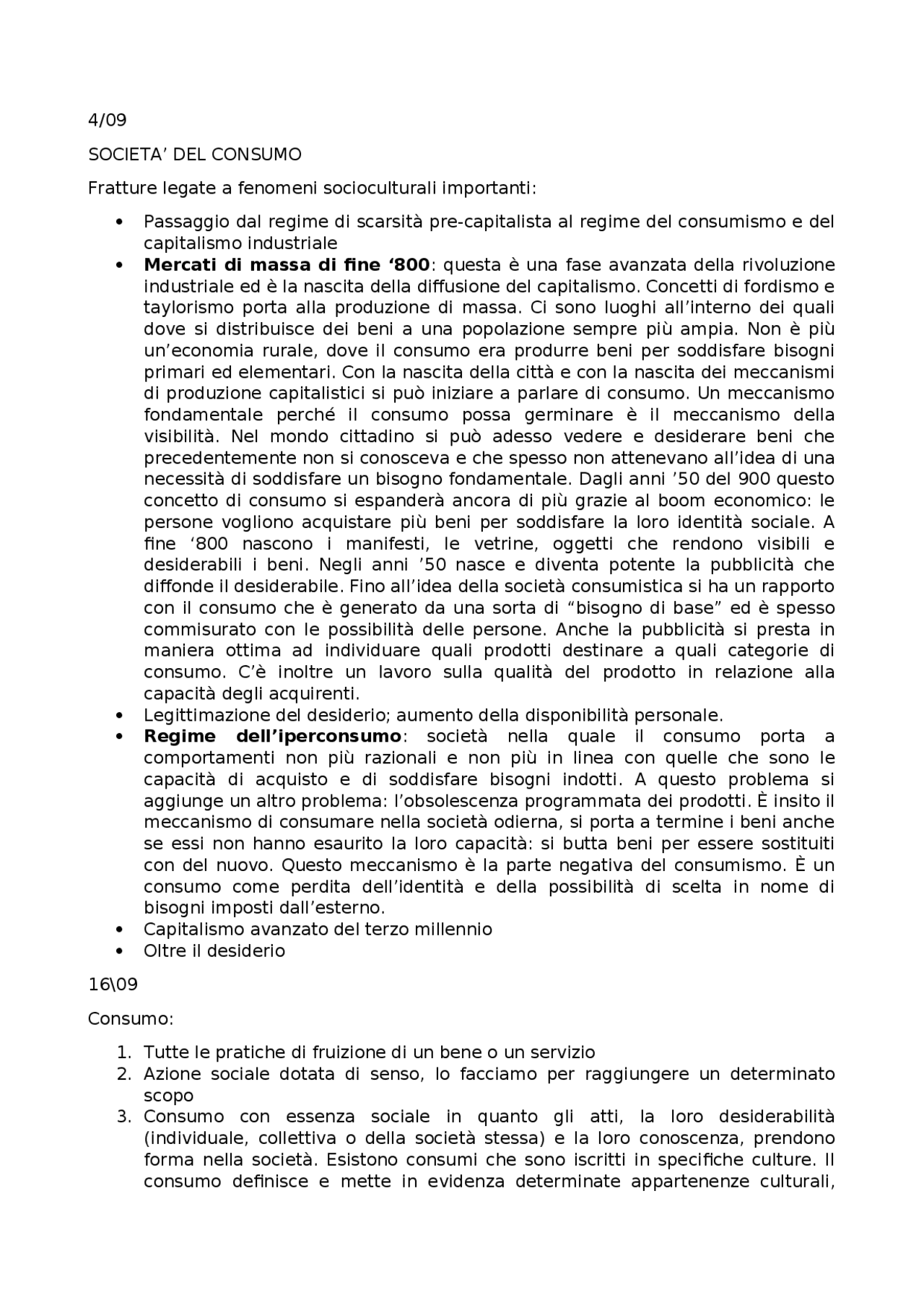Sociologia Dei Consumi Docsity