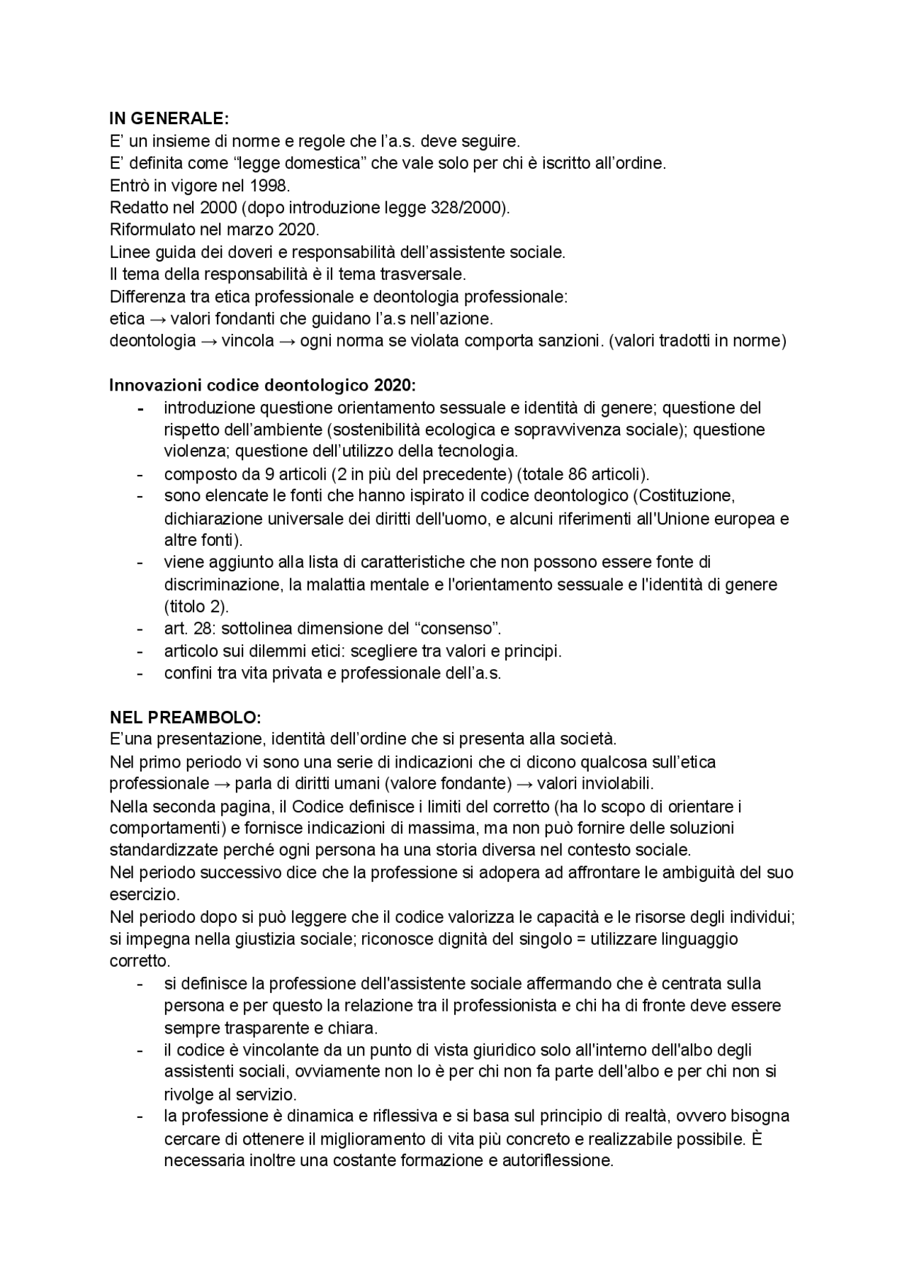 Codice Deontologico 2020 Appunti Docsity