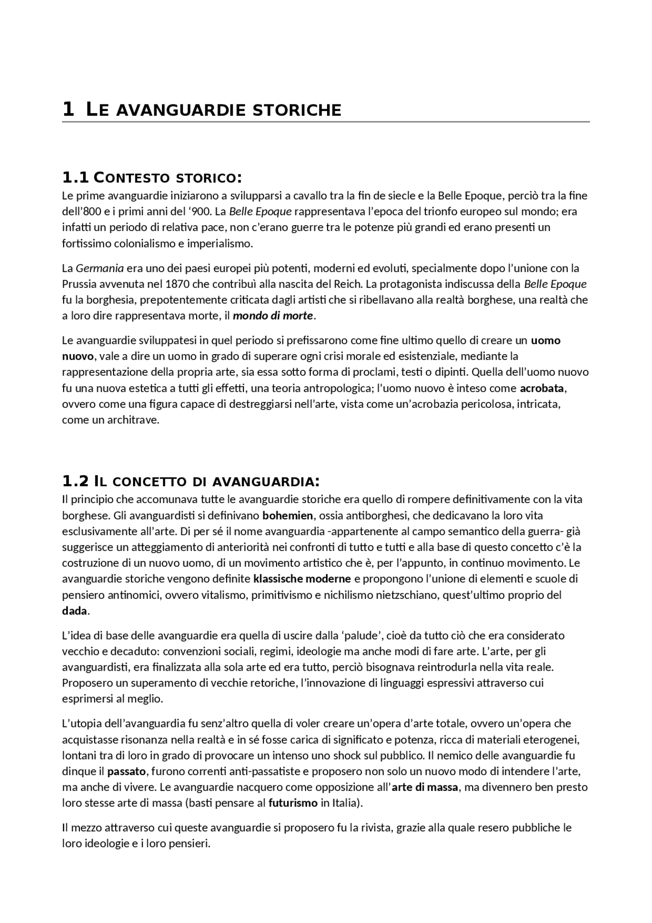 Le Avanguardie Storiche Appunti Di Letteratura Tedesca Docsity
