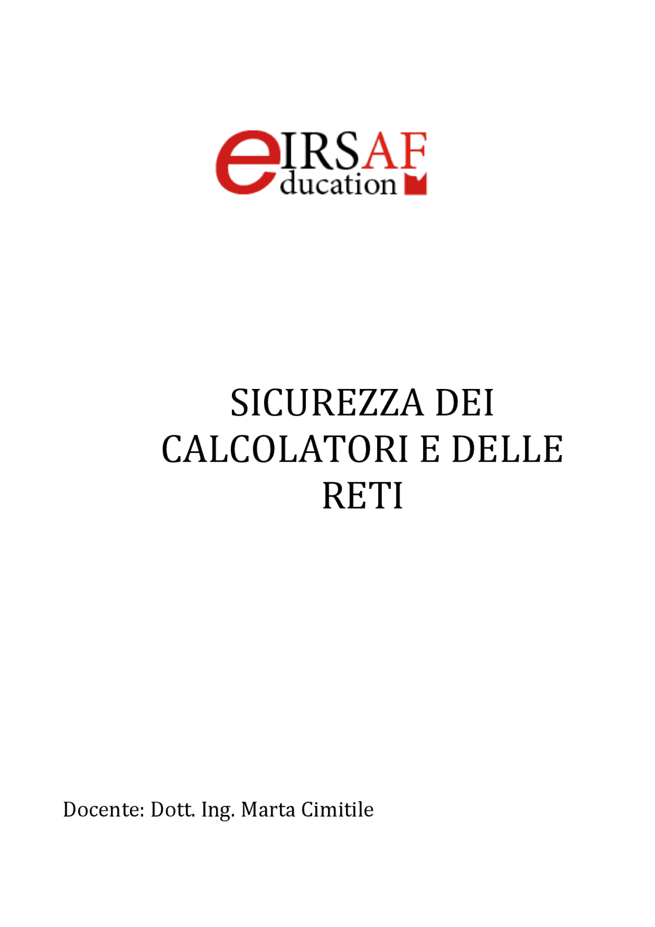 Sicurezza Dei Calcolatori E Delle Reti Docsity