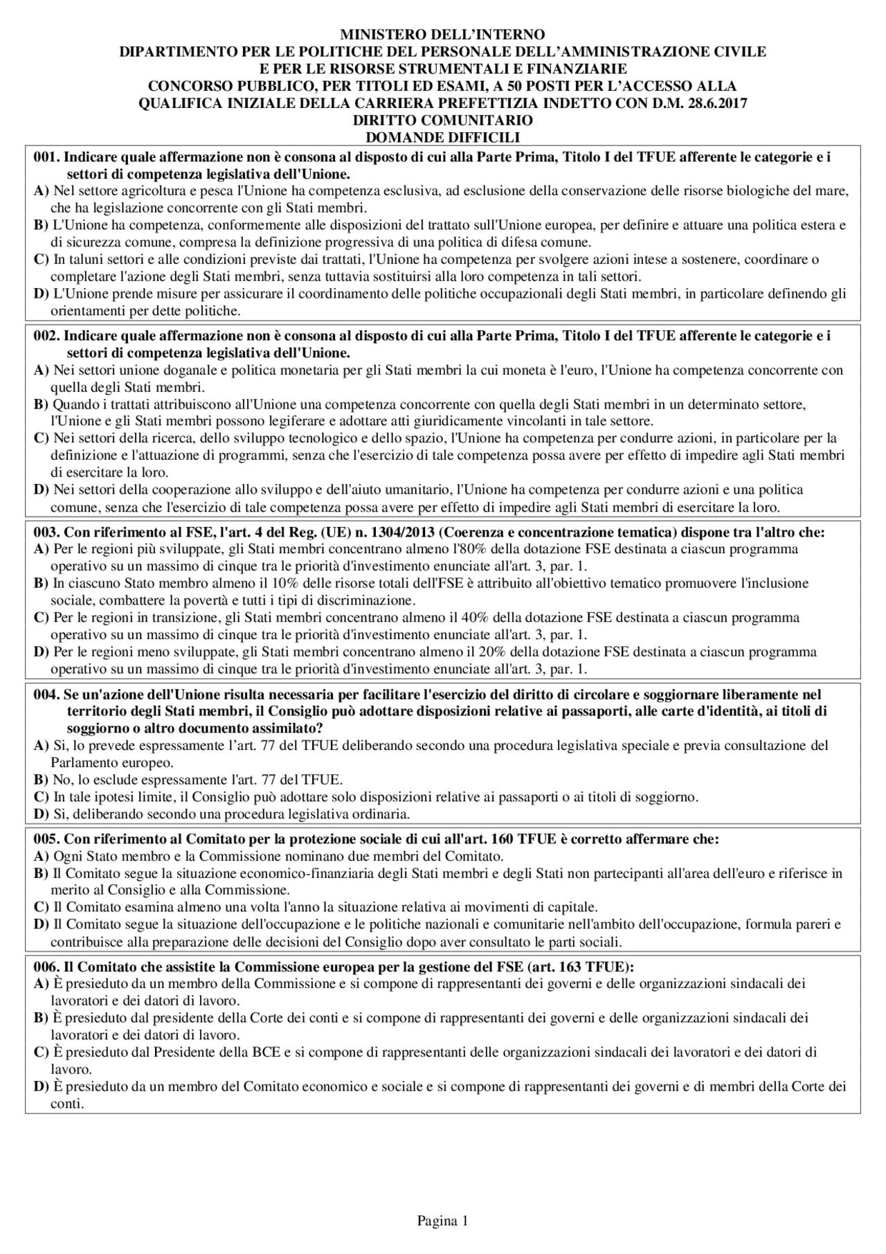 Diritto Comunitario Sintesi Docsity