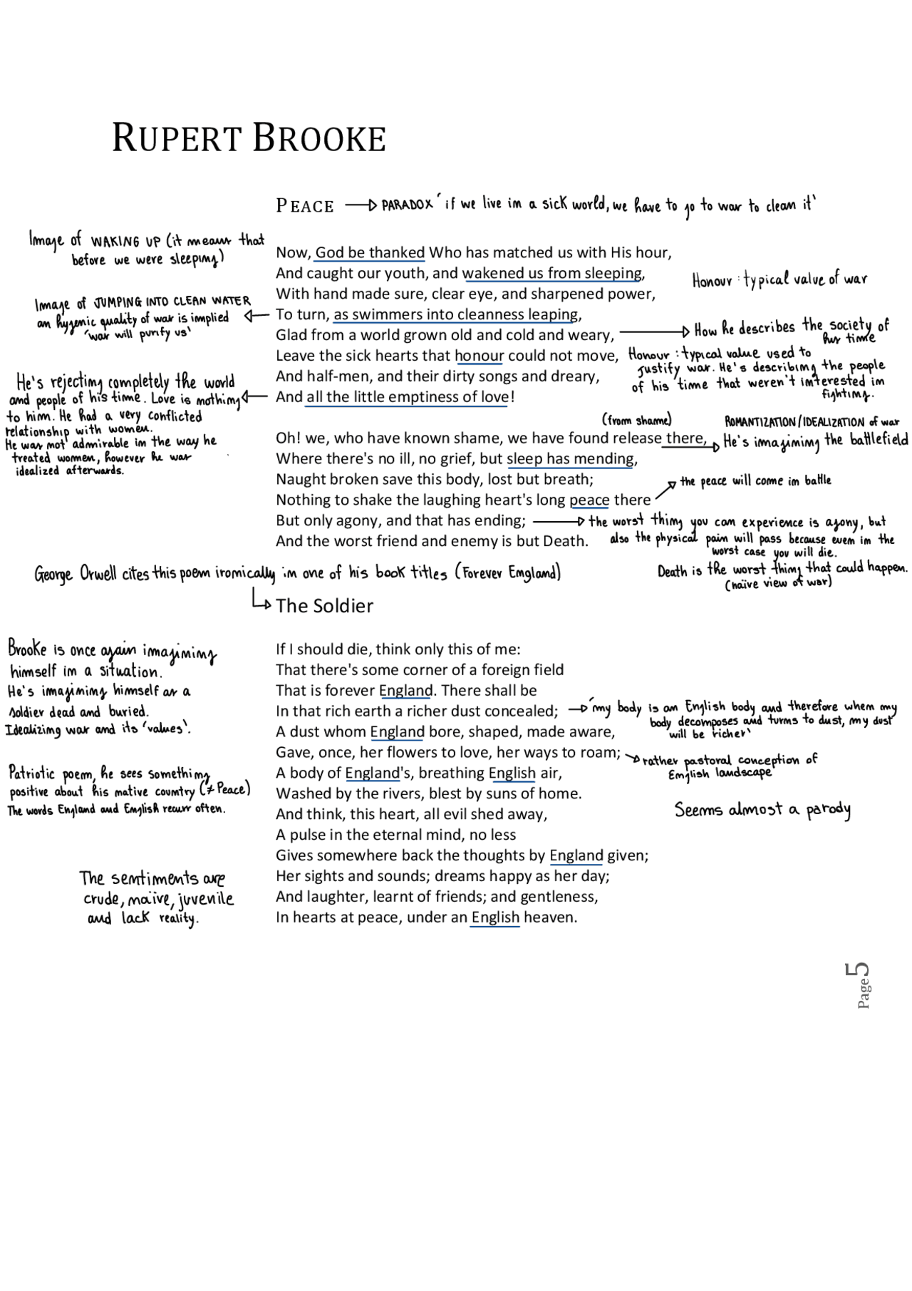 20th century war poetry - Docsity