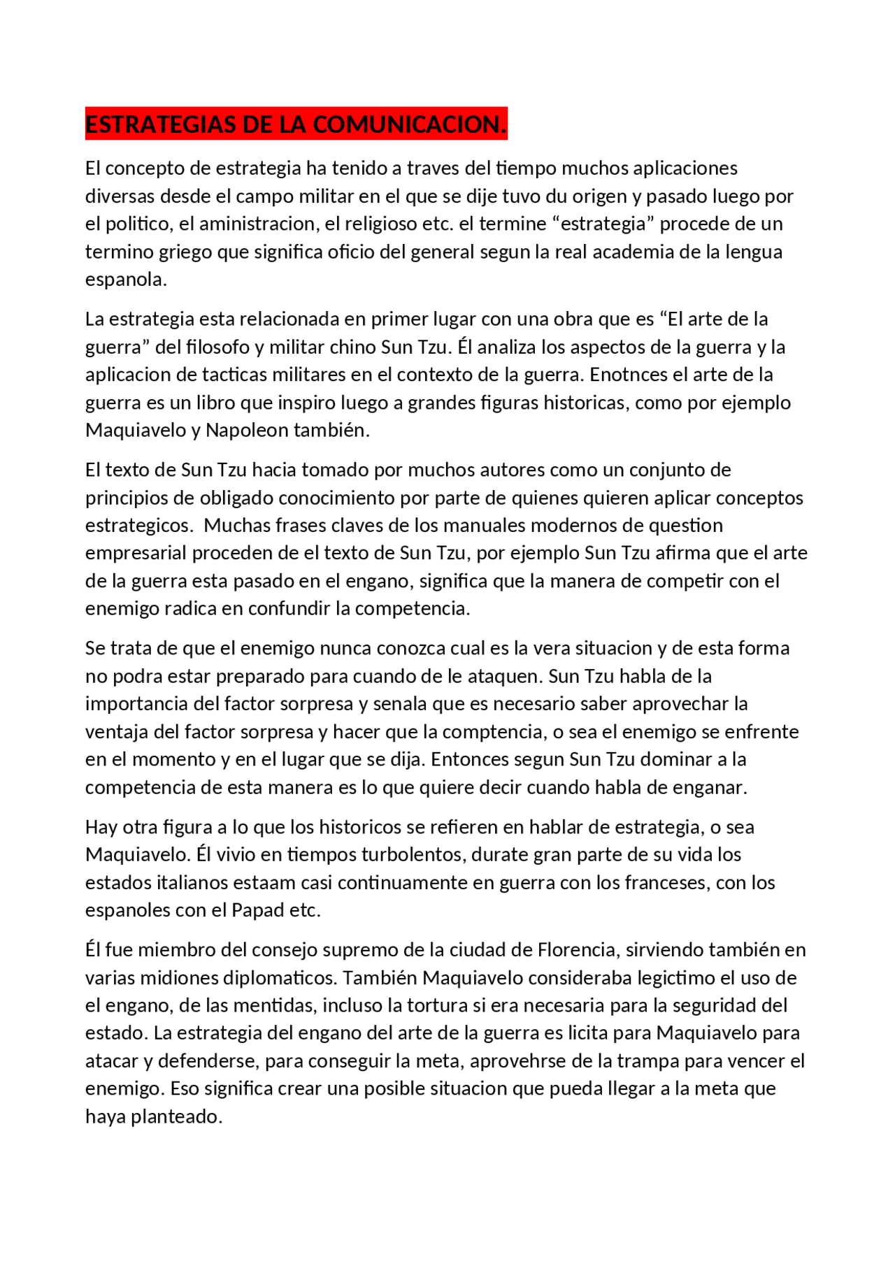 Strategie Comunicative Lingua Spagnola Docsity