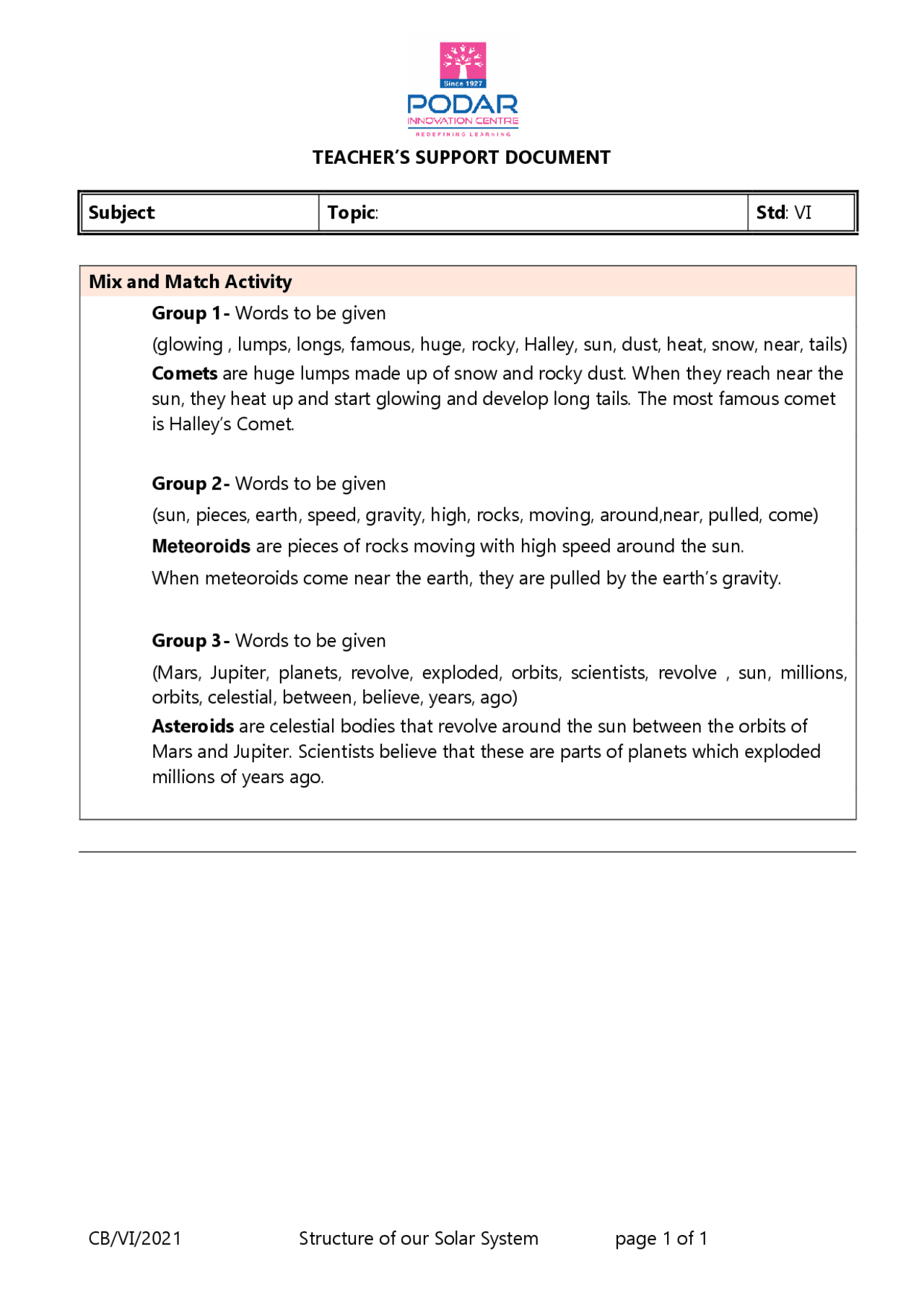 Structure of solar system-5 - Docsity