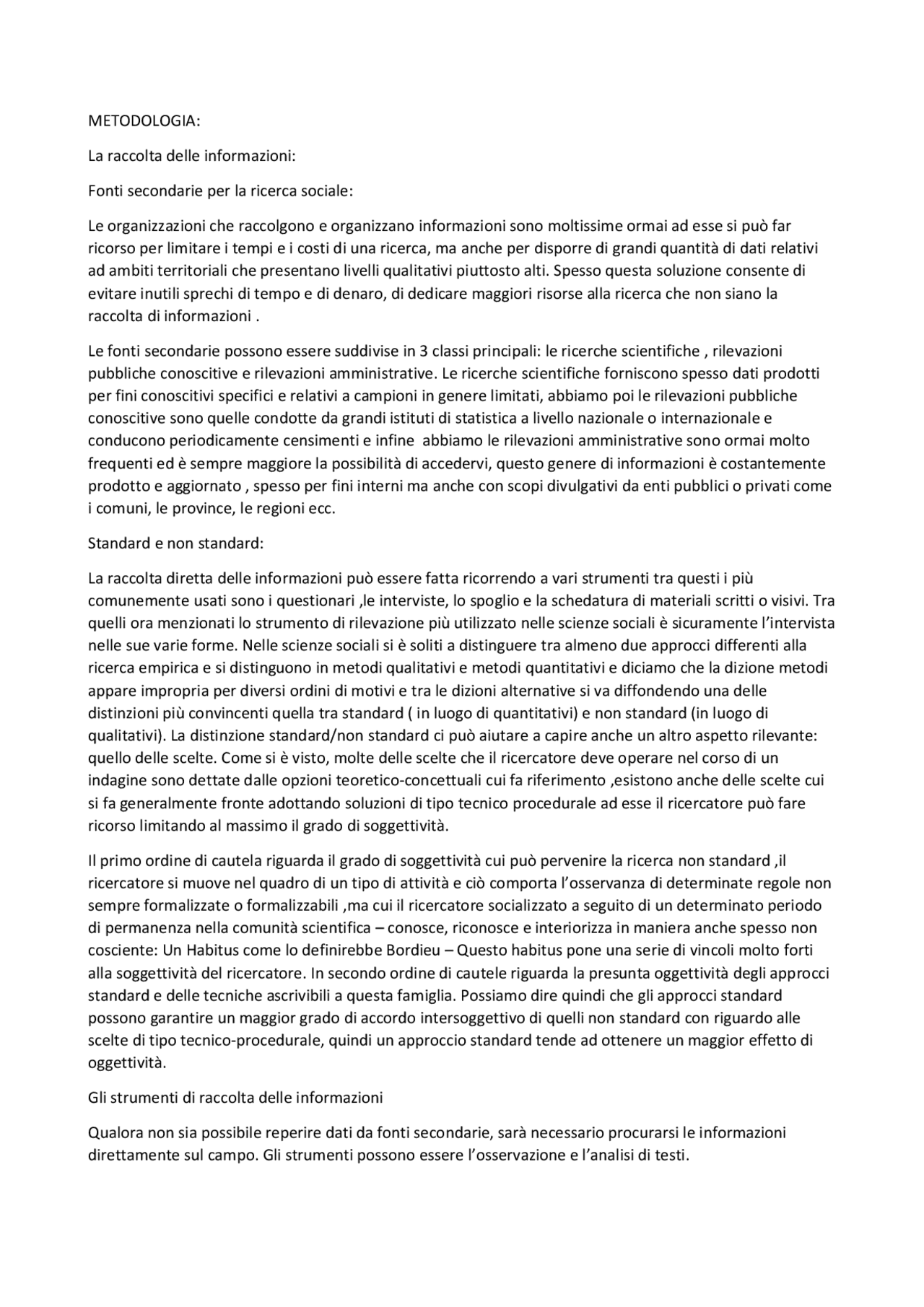 Metodologia Della Ricerca Empirica Docsity