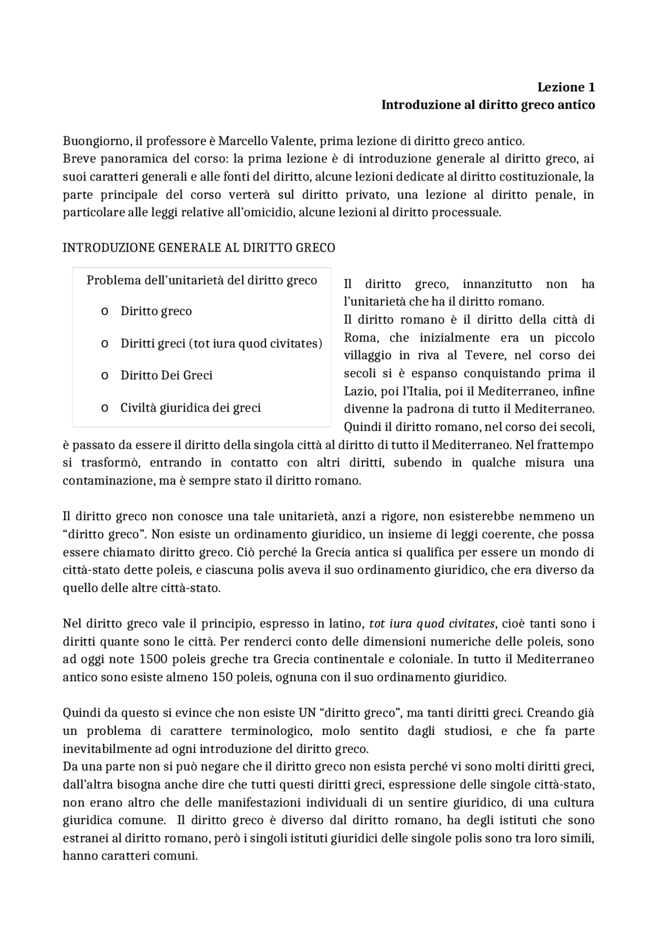Sbobina Di Diritto Greco Docsity