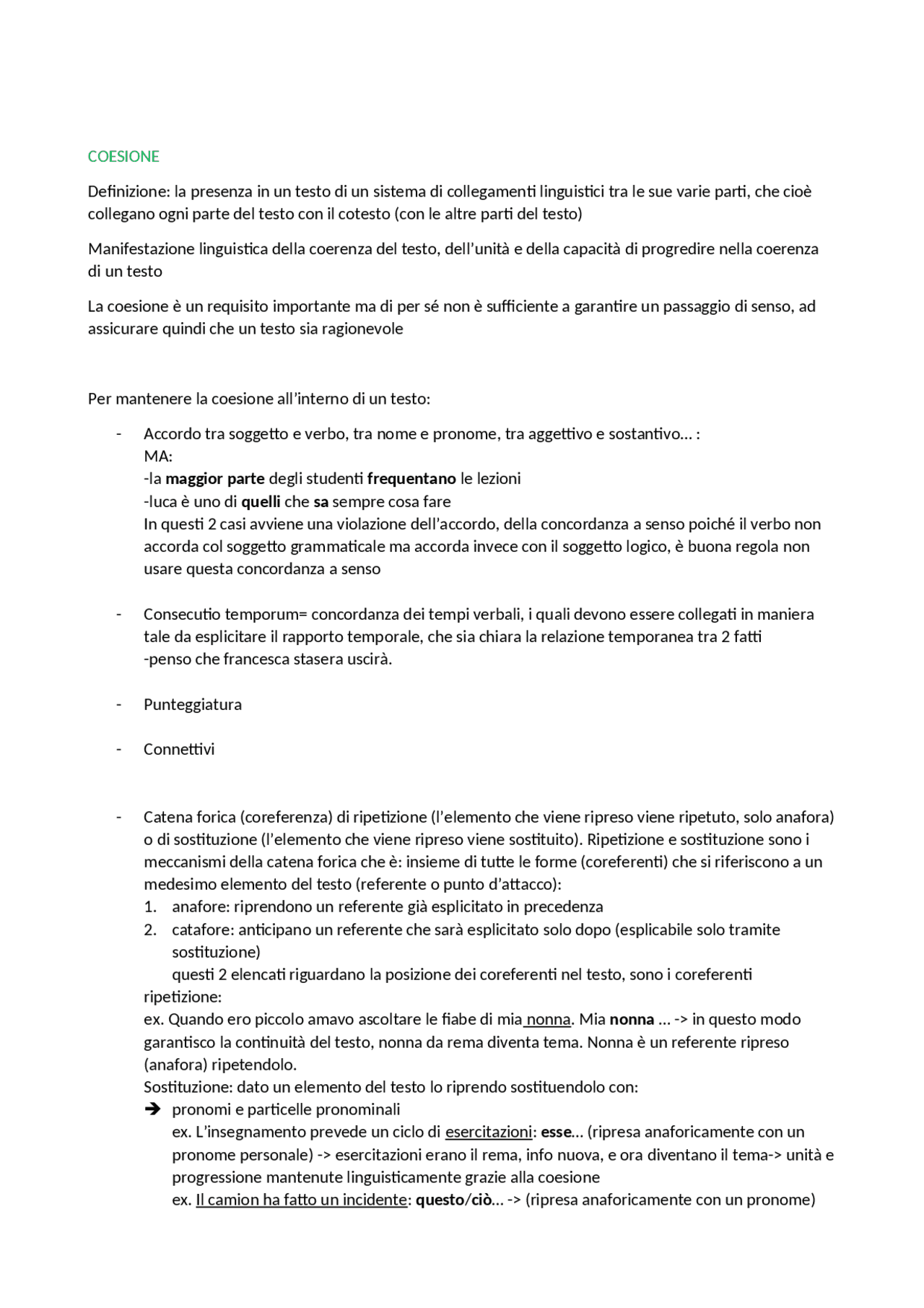 Coesione Di Tecniche Espressive E Tipologie Dei Testi Docsity