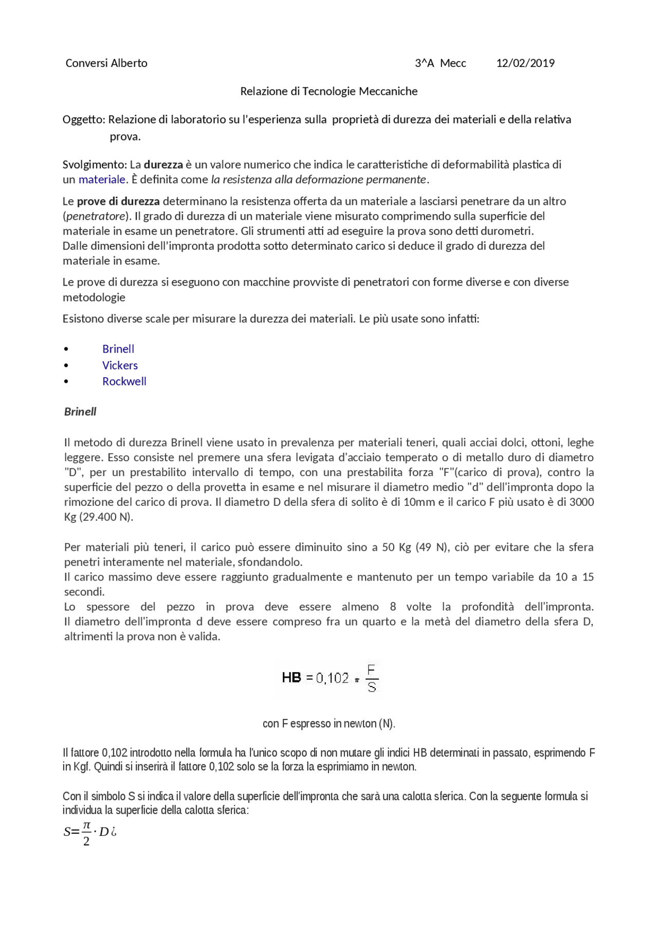 Ricerca Sui Metodi Di Misurazione Della Durezza Docsity