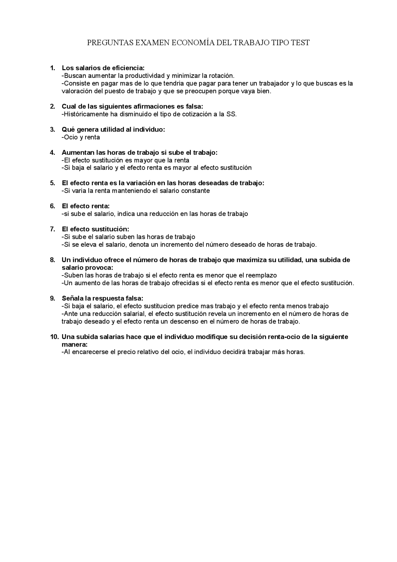 Economia del trabajo - Docsity