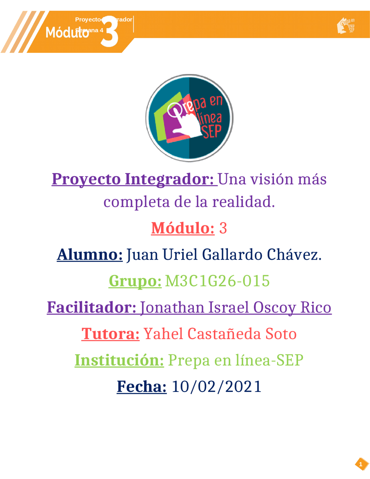 Proyecto Integrador Módulo 3 Docsity