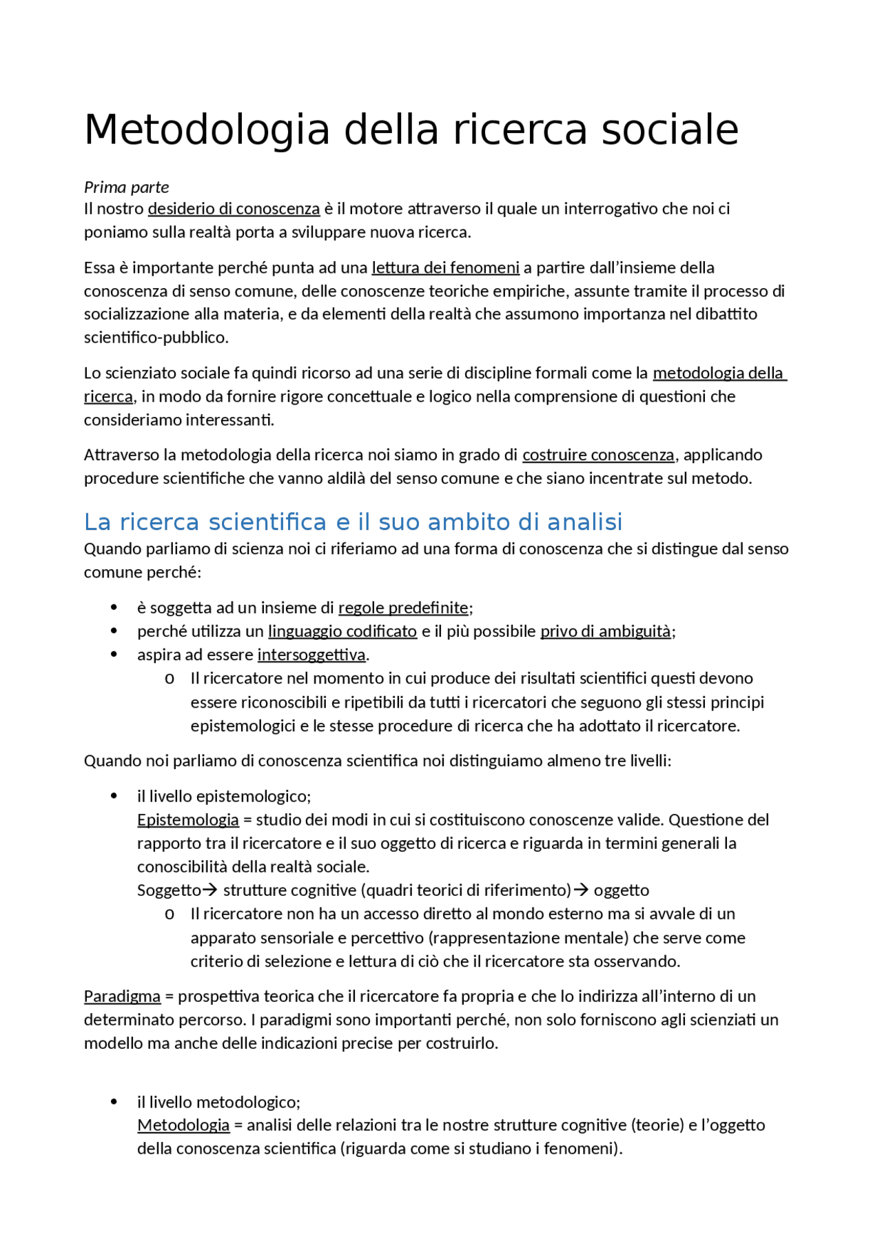 Riassunti Metodi Di Ricerca Quantitativa Università Bicocca Docsity