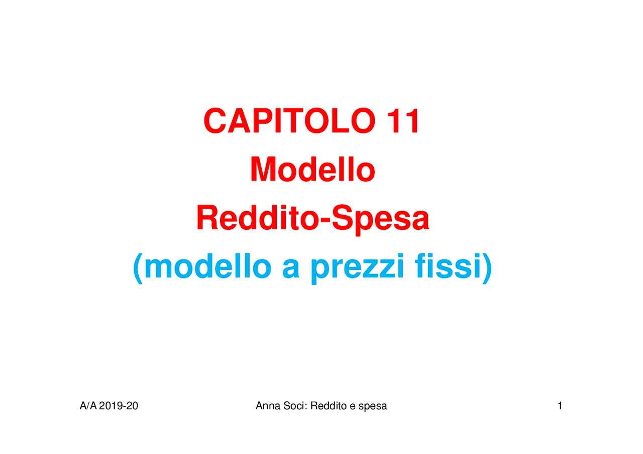 Modello Reddito Spesa Docsity
