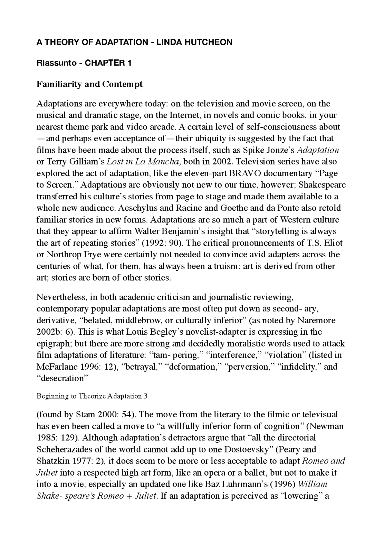 Riassunto Capitolo 1 A Theory Of Adaptation Docsity