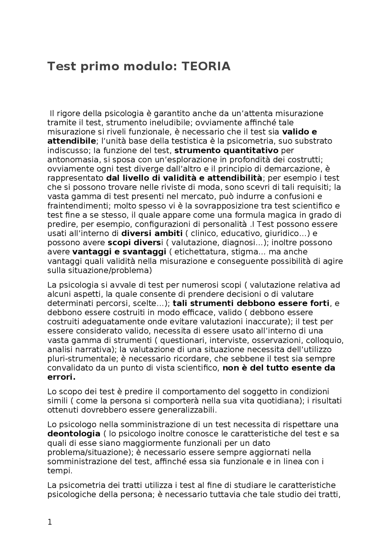 Metodi E Tecniche Dei Test Docsity