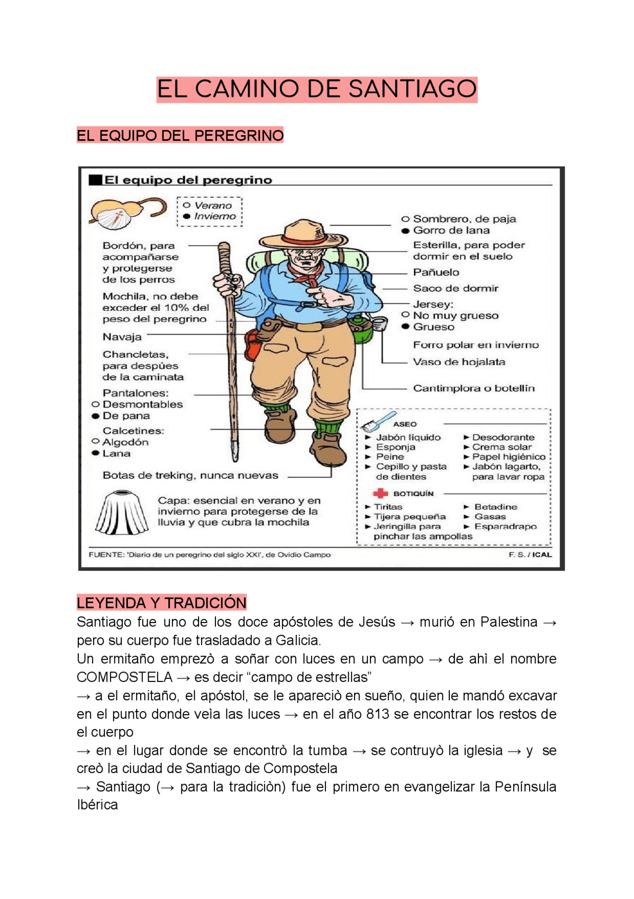 El Camino de Santiago - Docsity