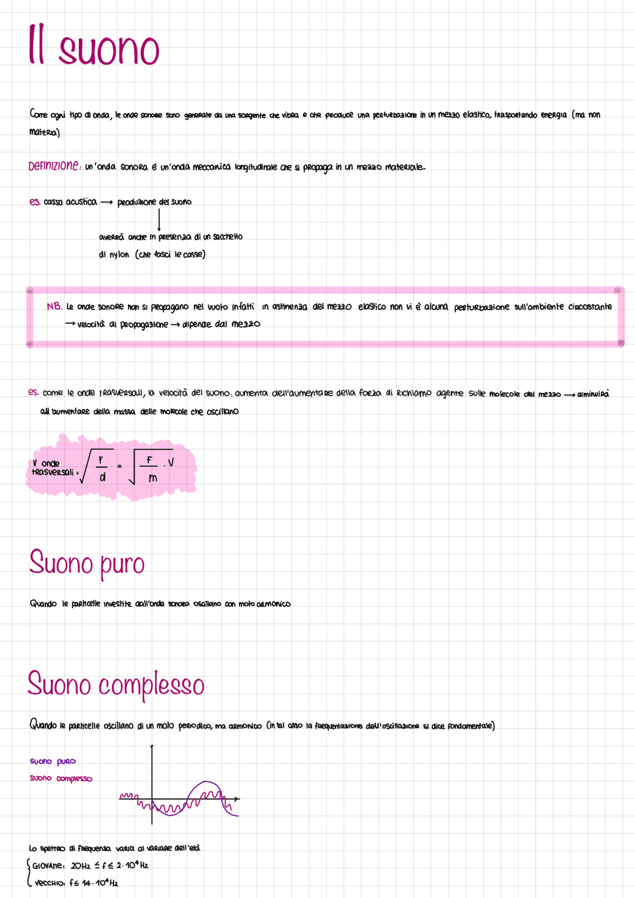 Il Suono Appunti Di Fisica Docsity