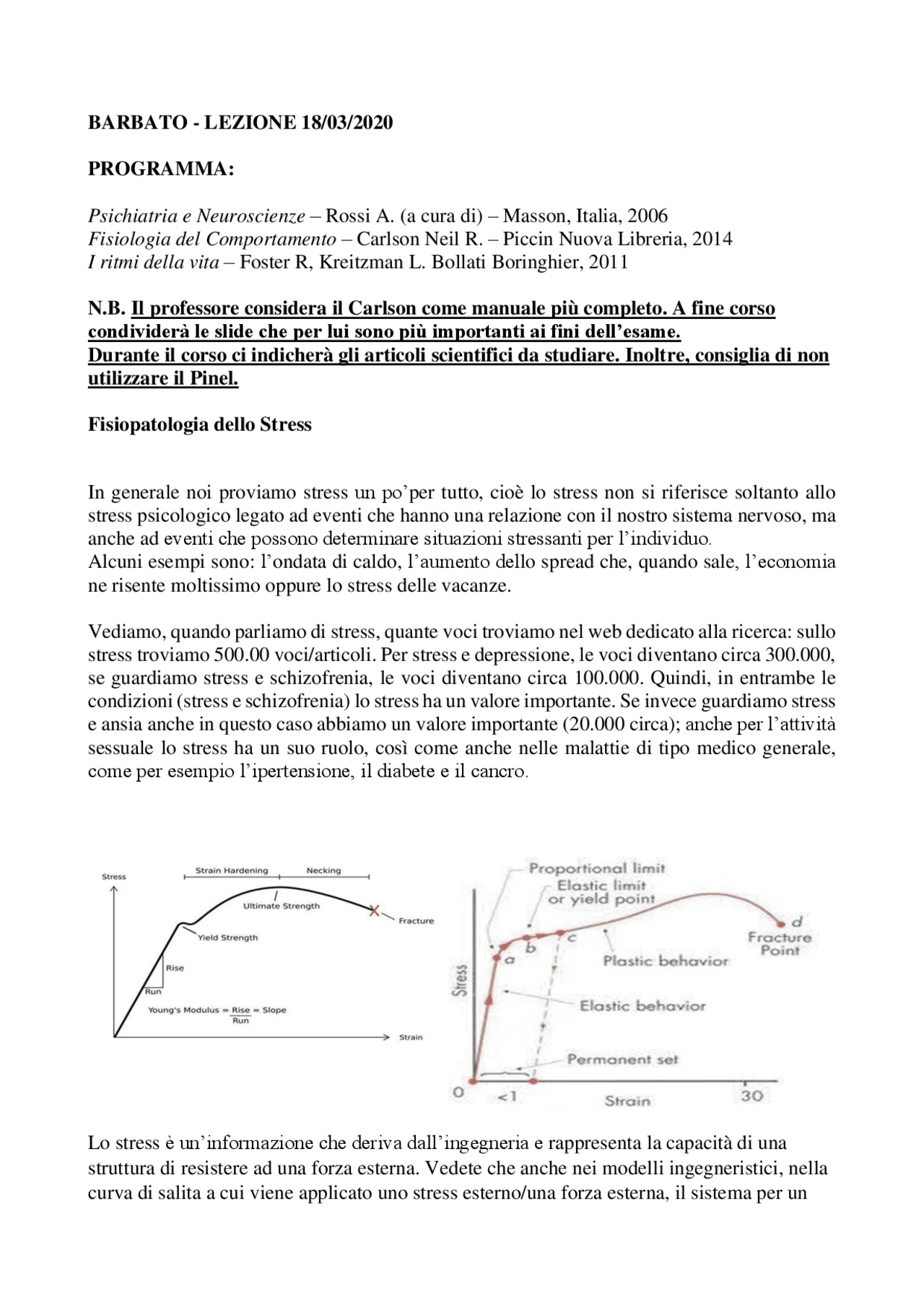 Psicobiologia Lezione 1 Docsity