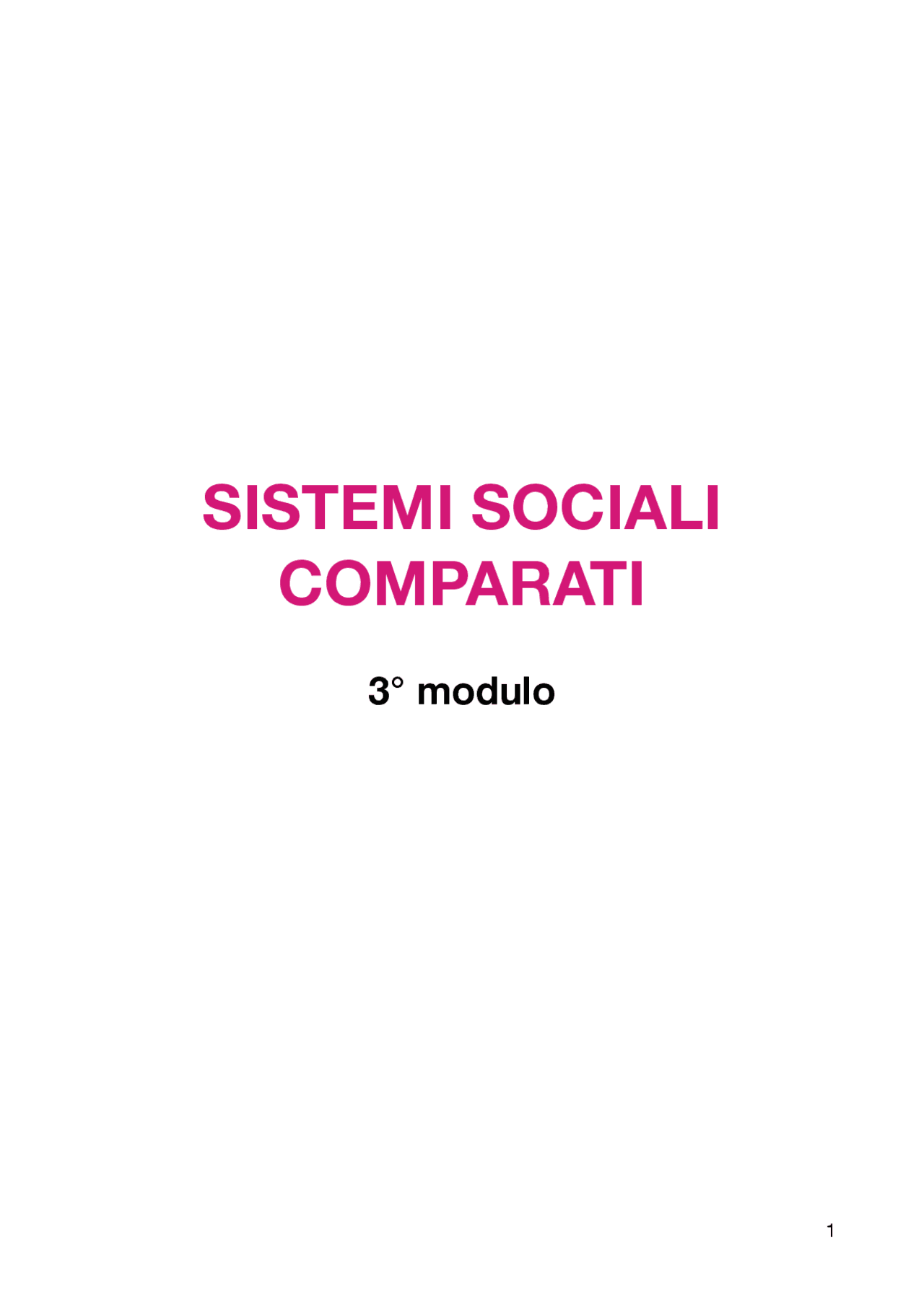 Appunti Sistemi Sociali Comparati Docsity