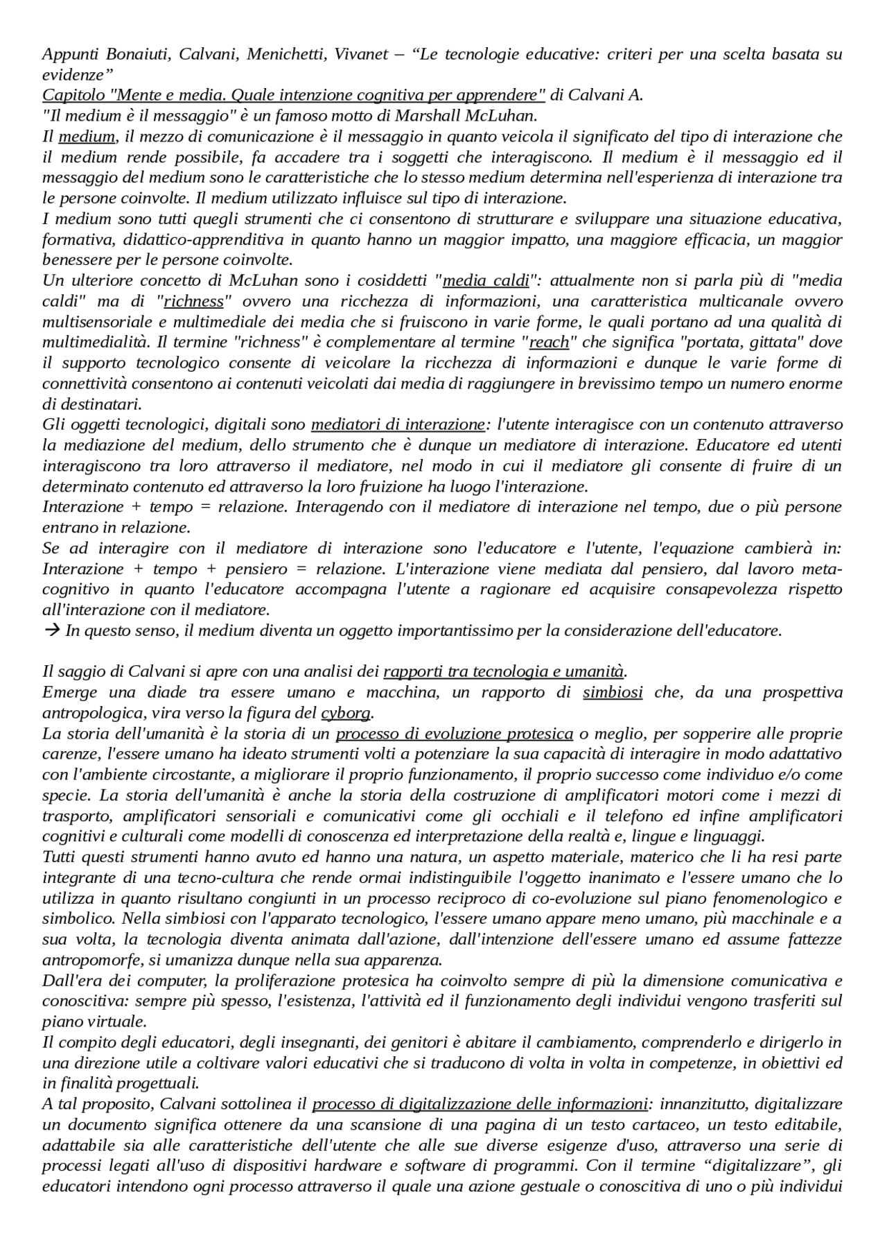 Appunti Le Tecnologie Educative Docsity