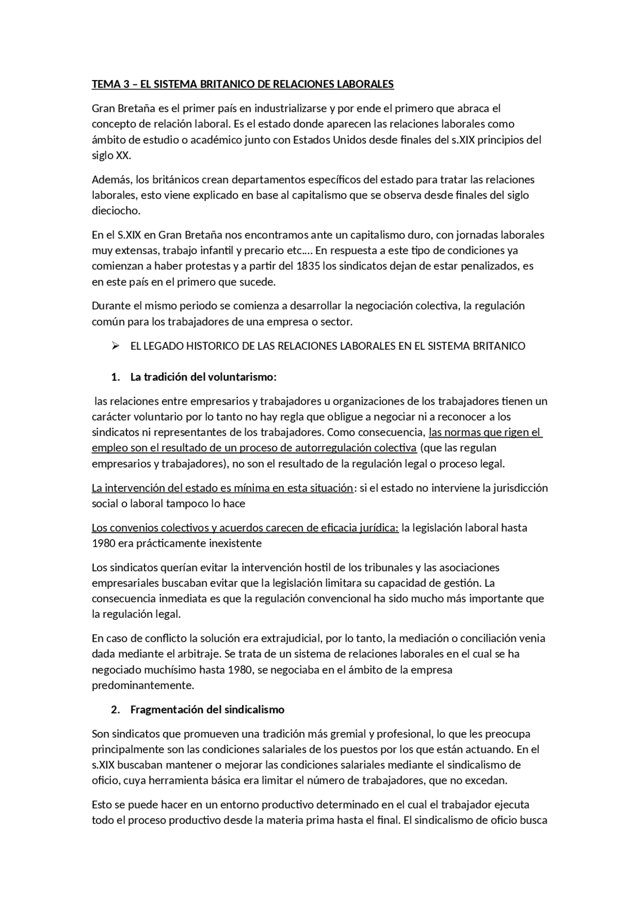 Tema 3 de sistemas de relaciones laborales - Docsity