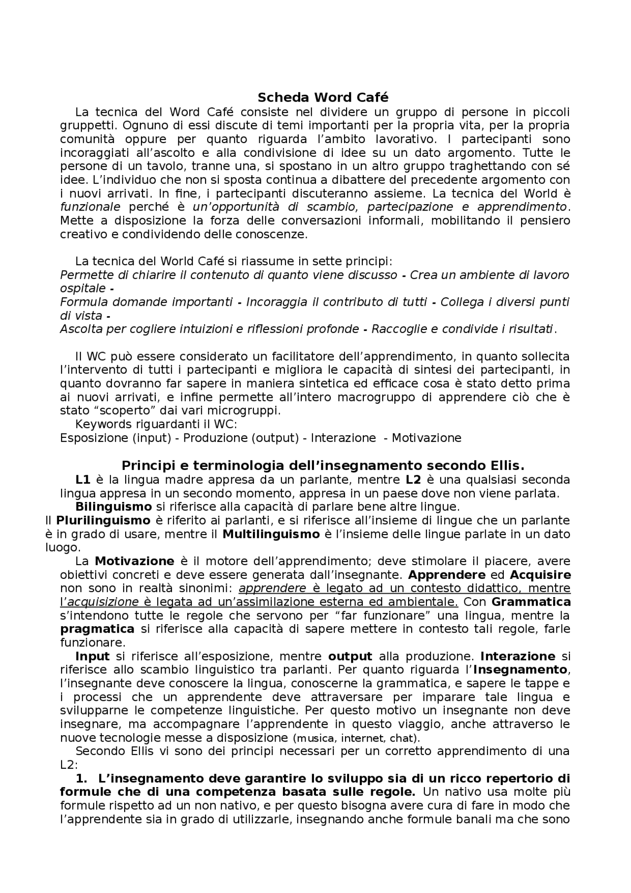 Didattica Lingue Moderne Notes De Langues Docsity